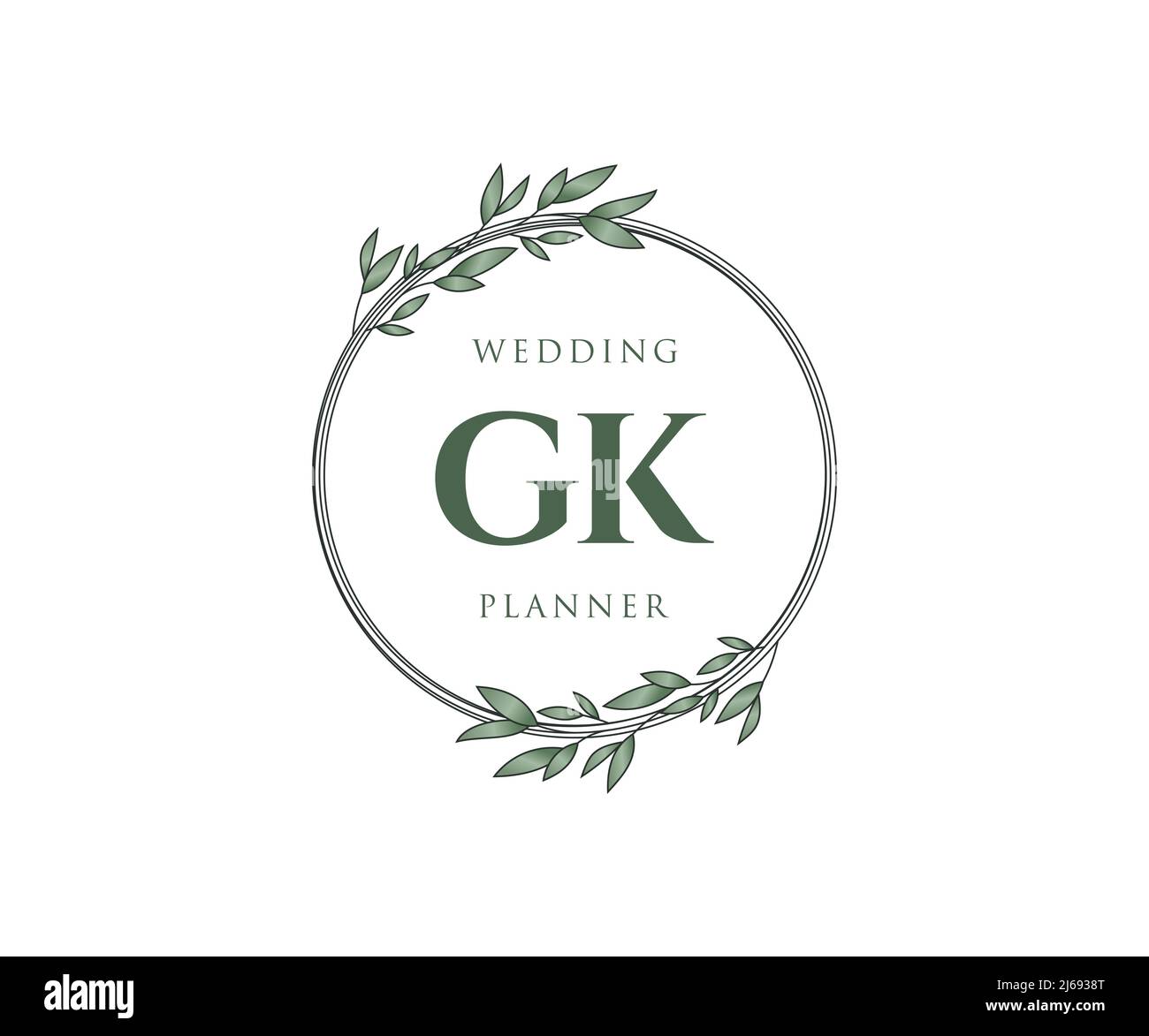 GK Initials letter Wedding monogram logos collection, hand drawn modern ...