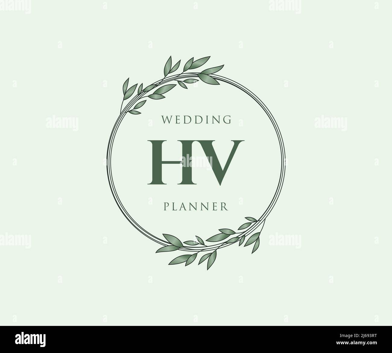 HV Initials letter Wedding monogram logos collection, hand drawn modern minimalistic and floral ...