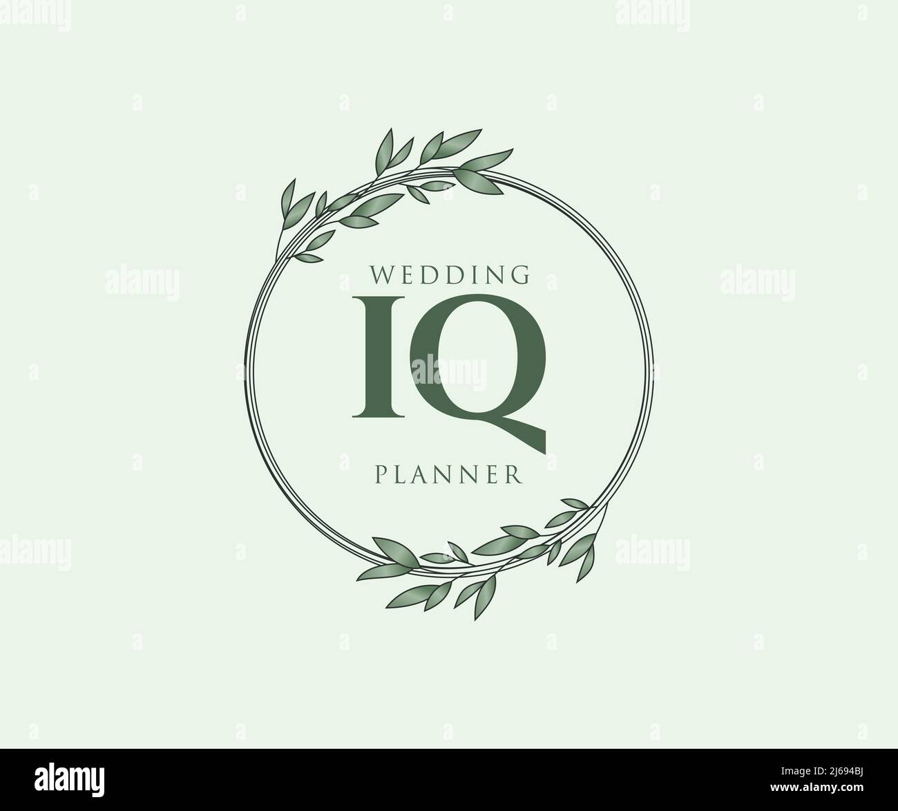 IQ Initials letter Wedding monogram logos collection, hand drawn modern ...