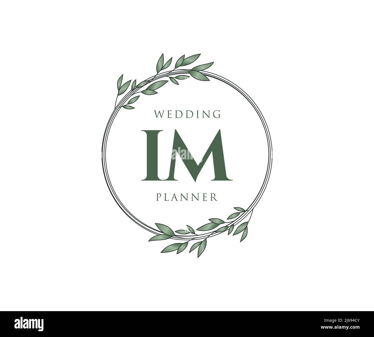 IM Initials letter Wedding monogram logos collection, hand drawn modern ...