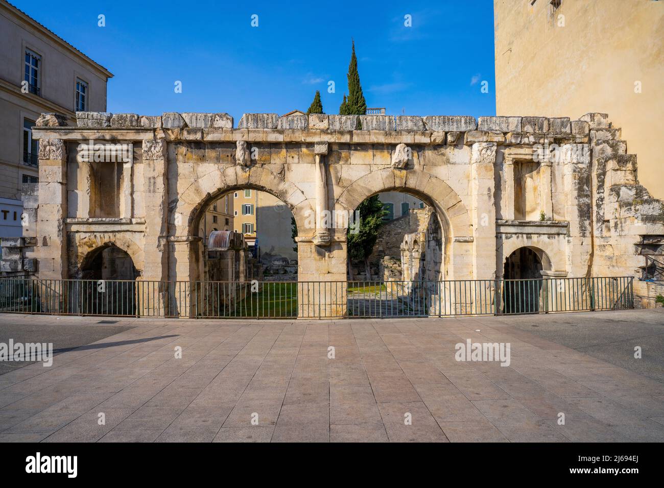 The Auguste Gate (Porte d'Auguste), Nimes, Gard, Occitania, France ...