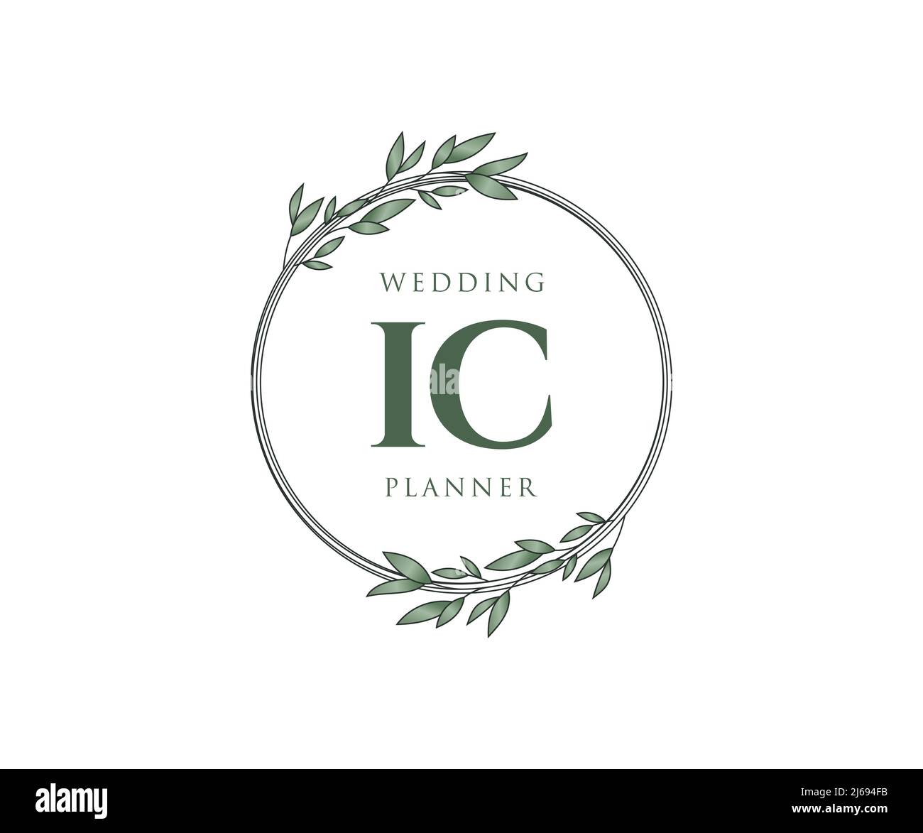 IC Initials letter Wedding monogram logos collection, hand drawn modern ...