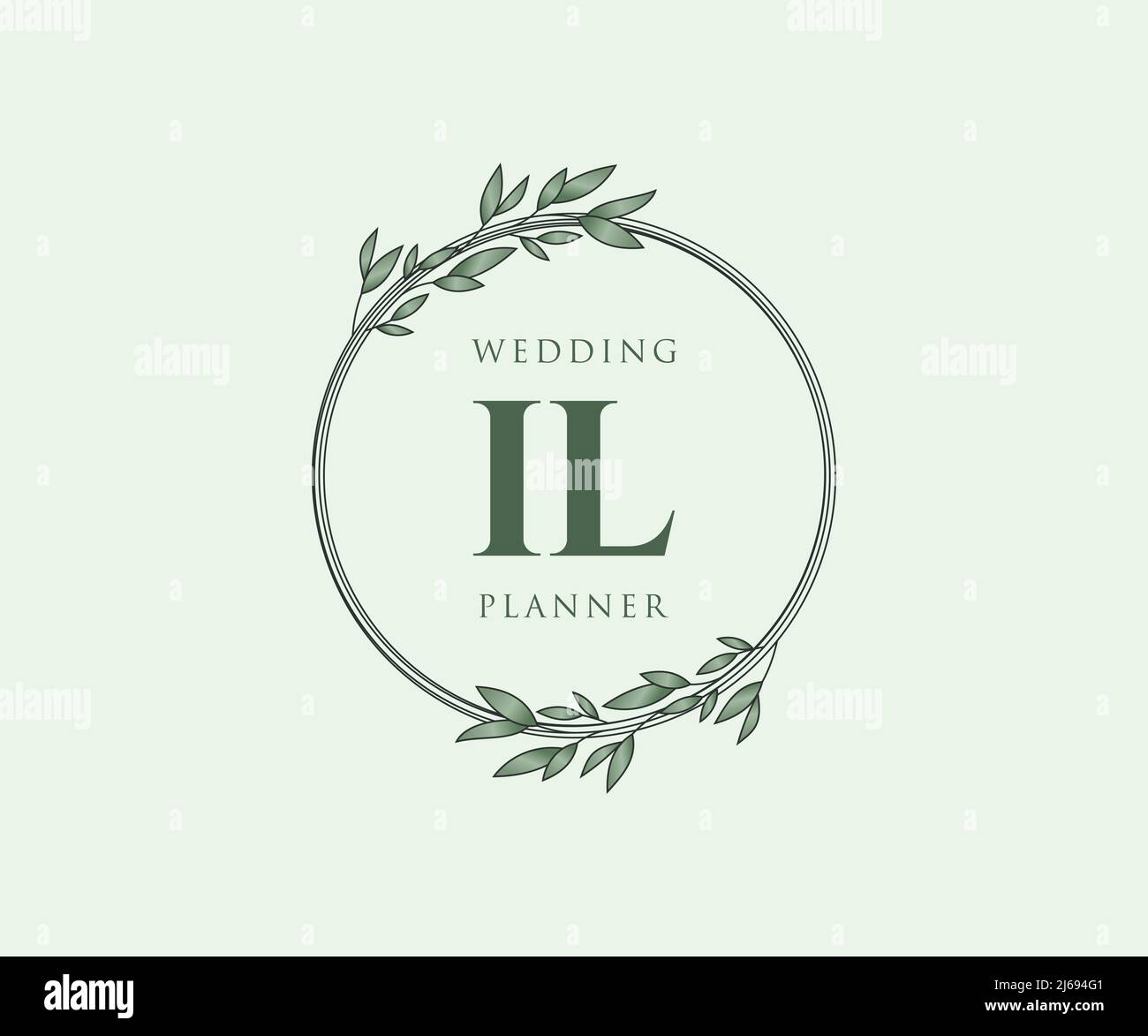 IL Initials letter Wedding monogram logos collection, hand drawn modern ...