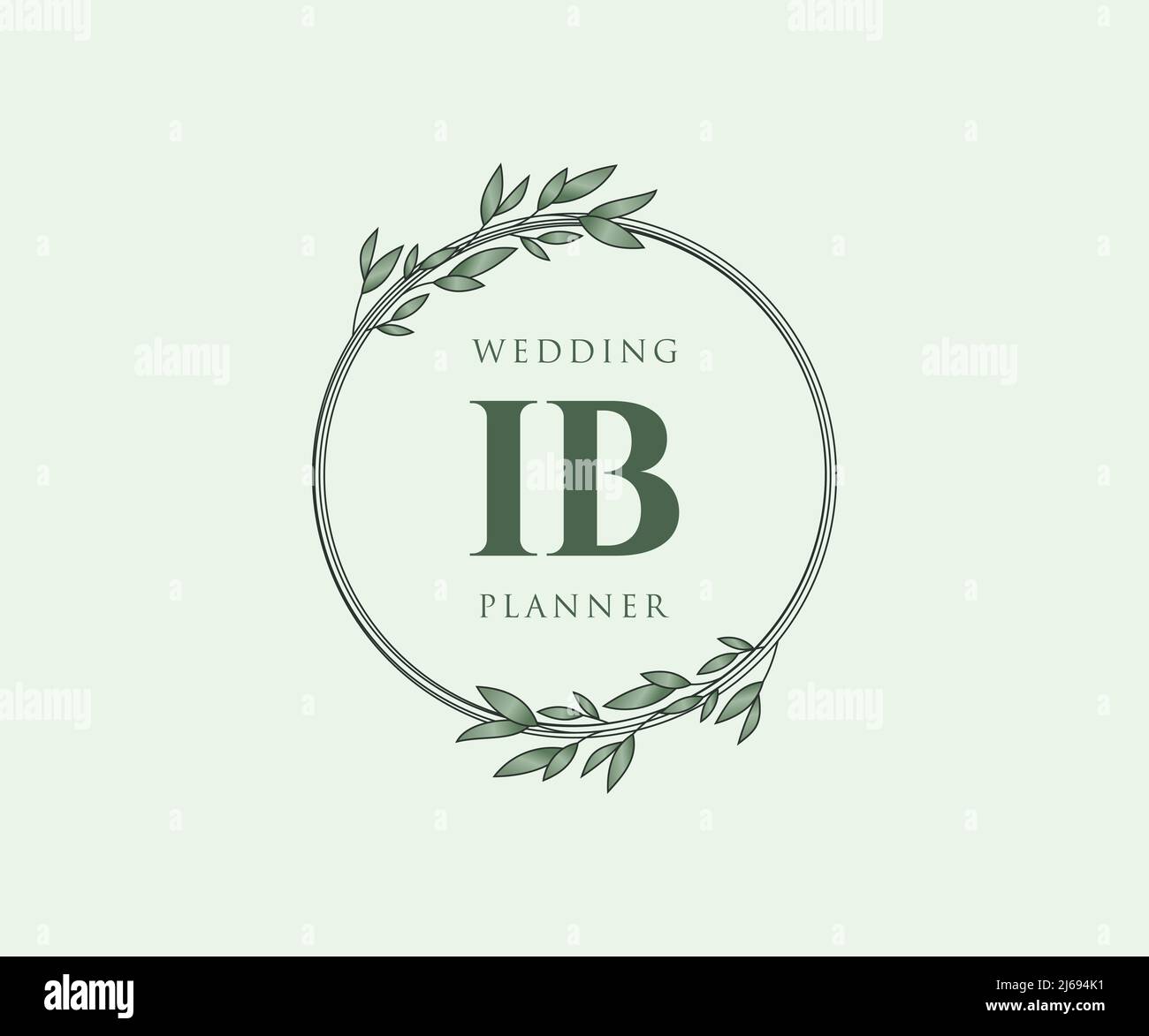 IB Initials letter Wedding monogram logos collection, hand drawn modern minimalistic and floral ...