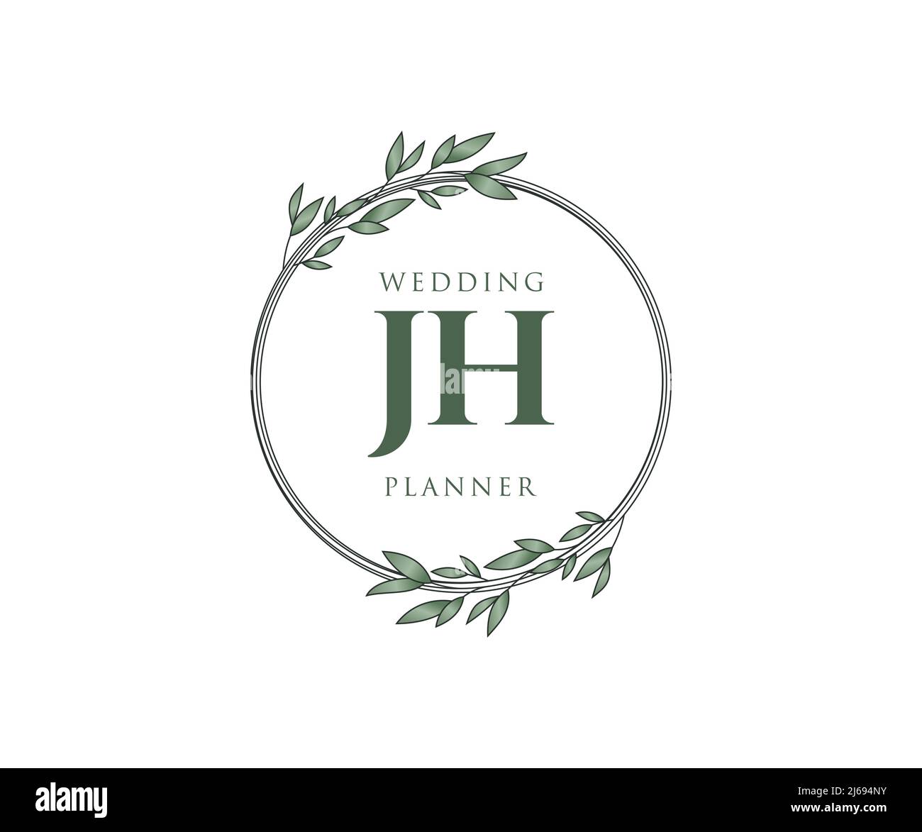JH Initials letter Wedding monogram logos collection, hand drawn modern ...