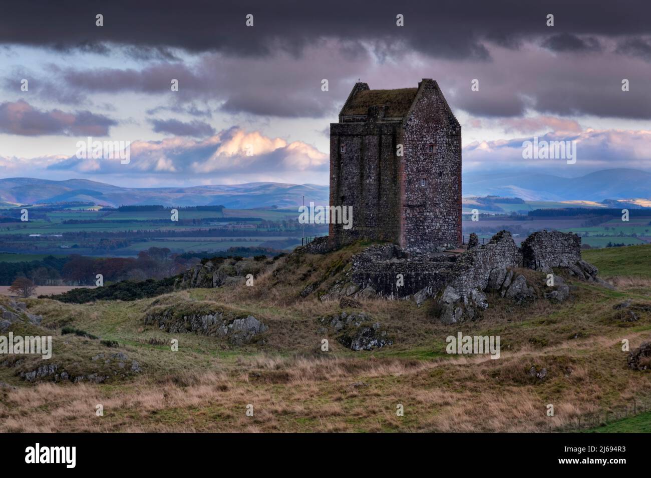 The Pele Tower of Smailholm Tower, Smailholm, near Kelso, Roxburghshire ...