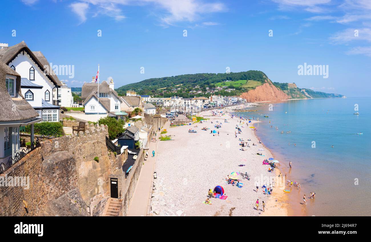 View of Sidmouth shingle beach and Sidmouth Town, Sidmouth, Devon ...