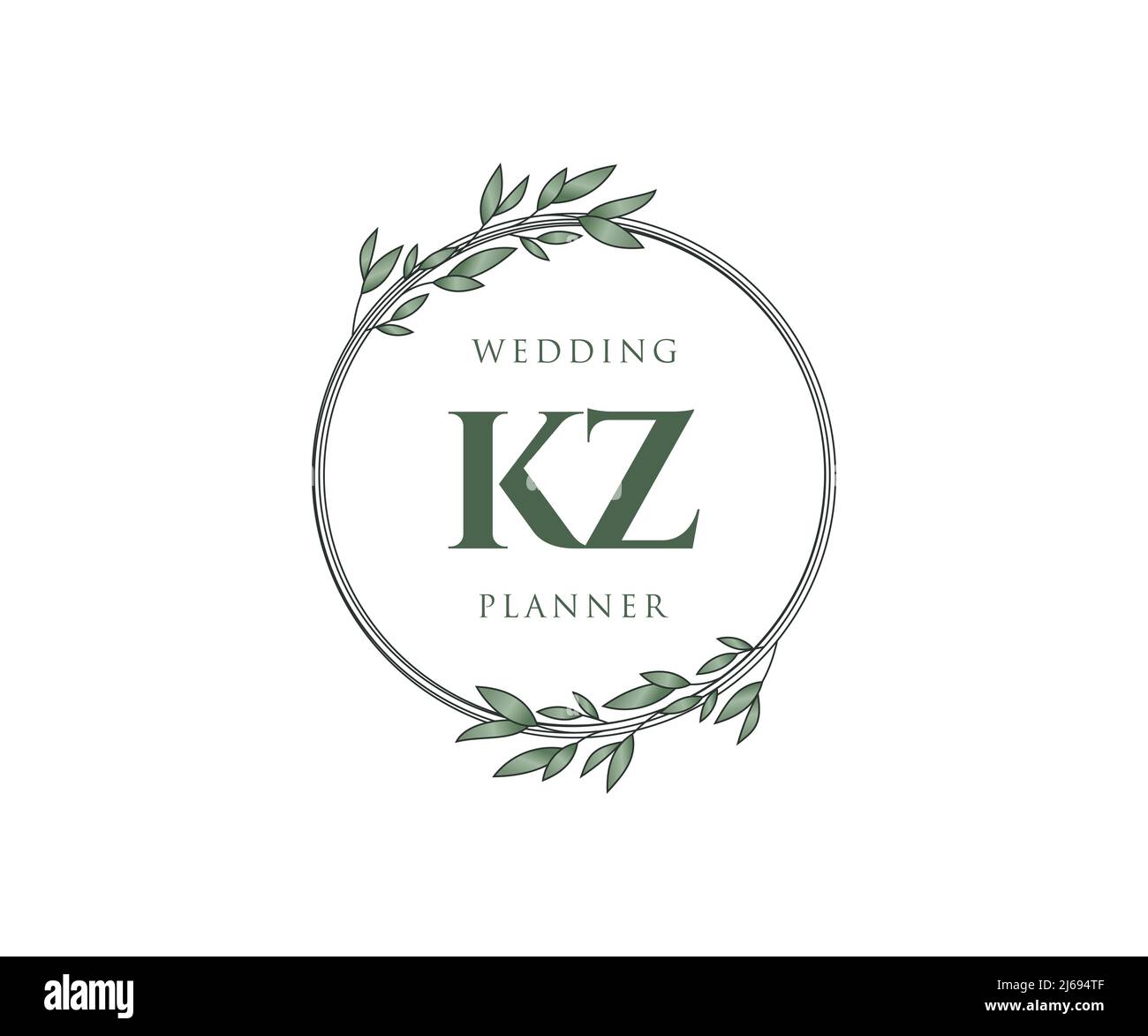 KZ Initials letter Wedding monogram logos collection, hand drawn modern ...