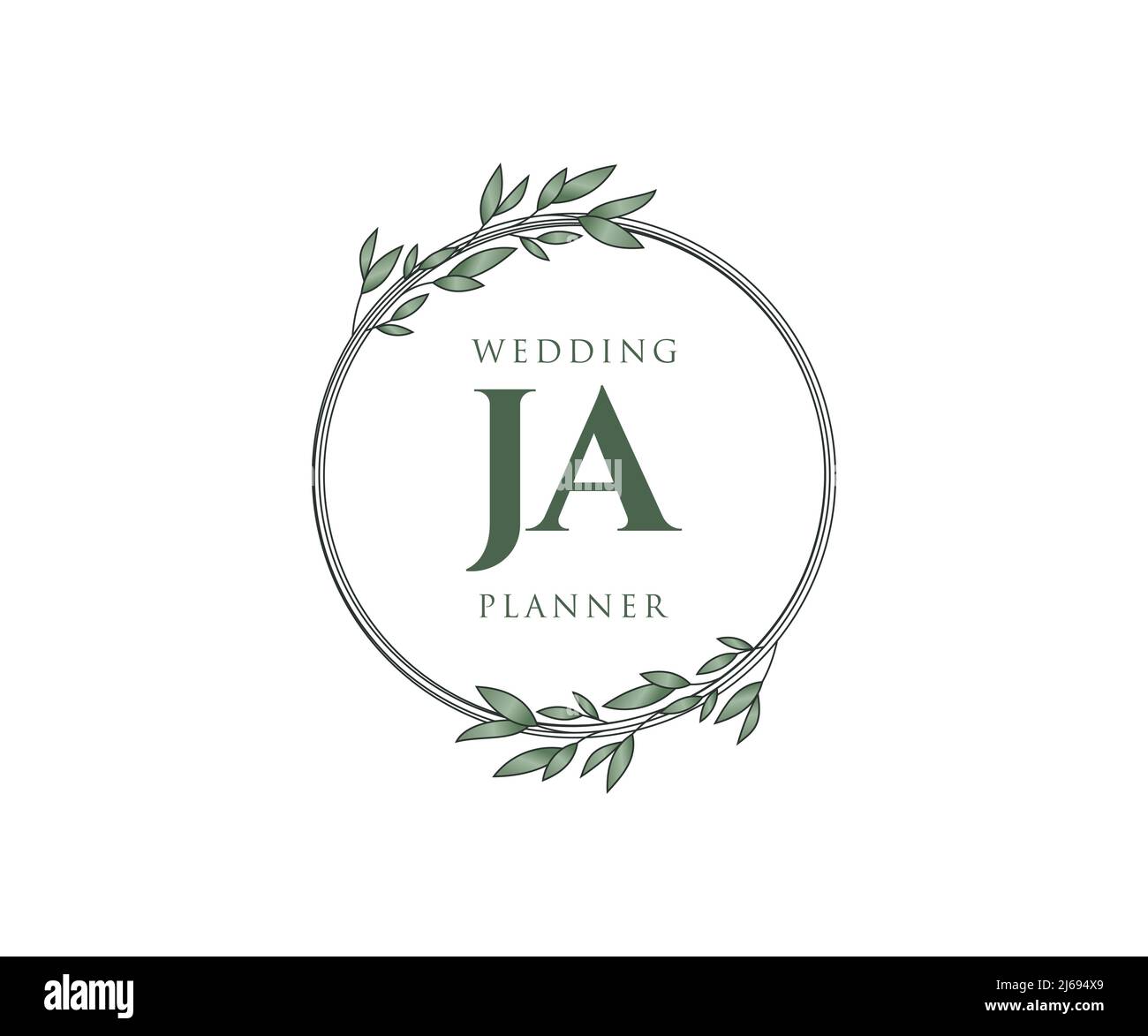 JA Initials letter Wedding monogram logos collection, hand drawn modern ...