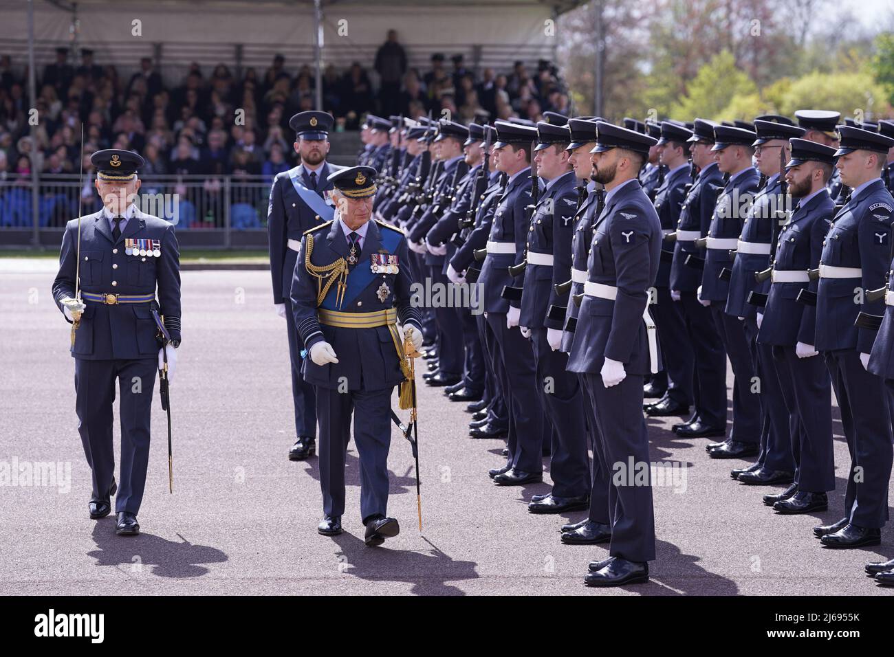 The Prince of Wales, Marshal of the Royal Air Force, attends a parade ...
