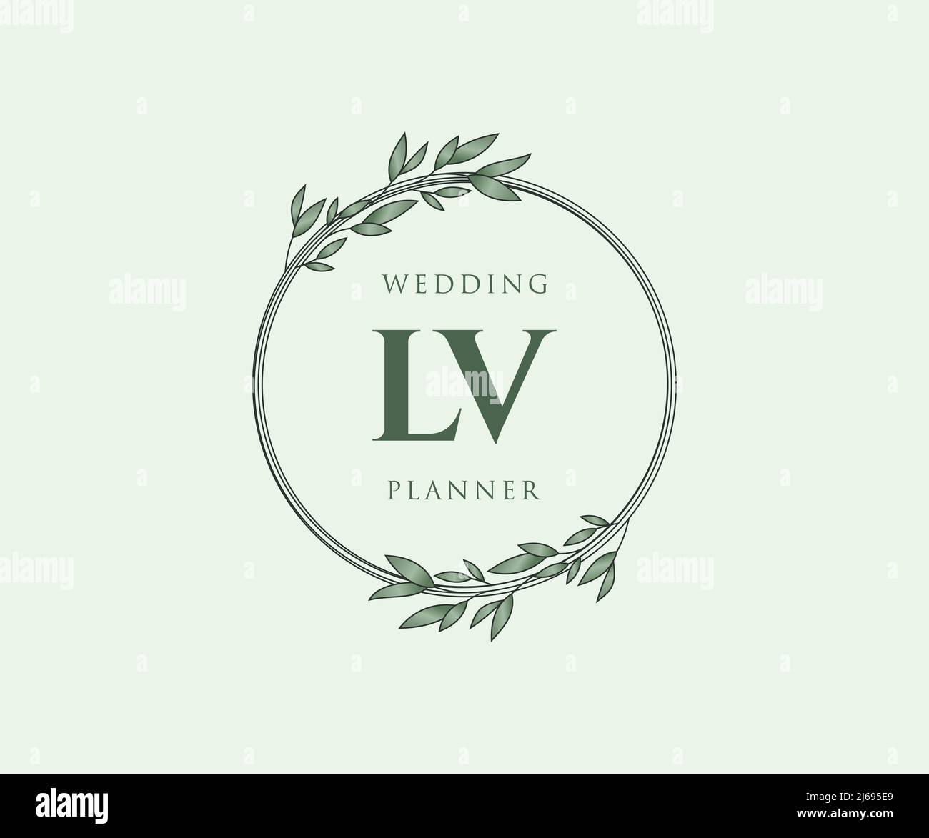 LV Initials letter Wedding monogram logos collection, hand drawn modern ...