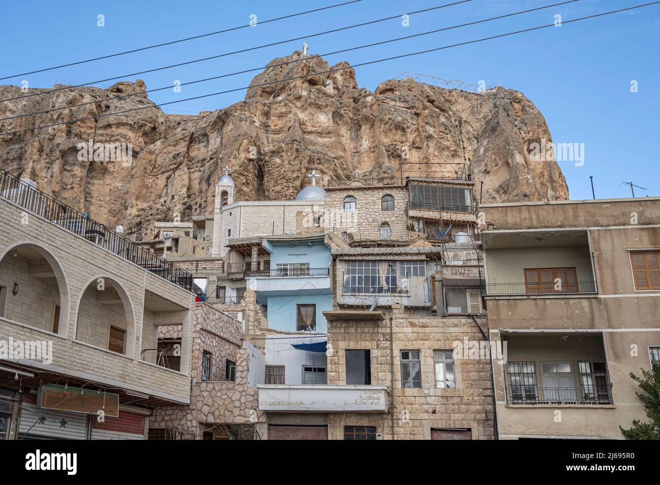 Maaloula small Christian town before the war now in ruins, Syria Stock ...