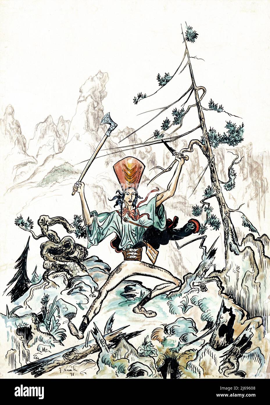 Old art - Ján Novák - painting - Jánošík Stock Photo - Alamy