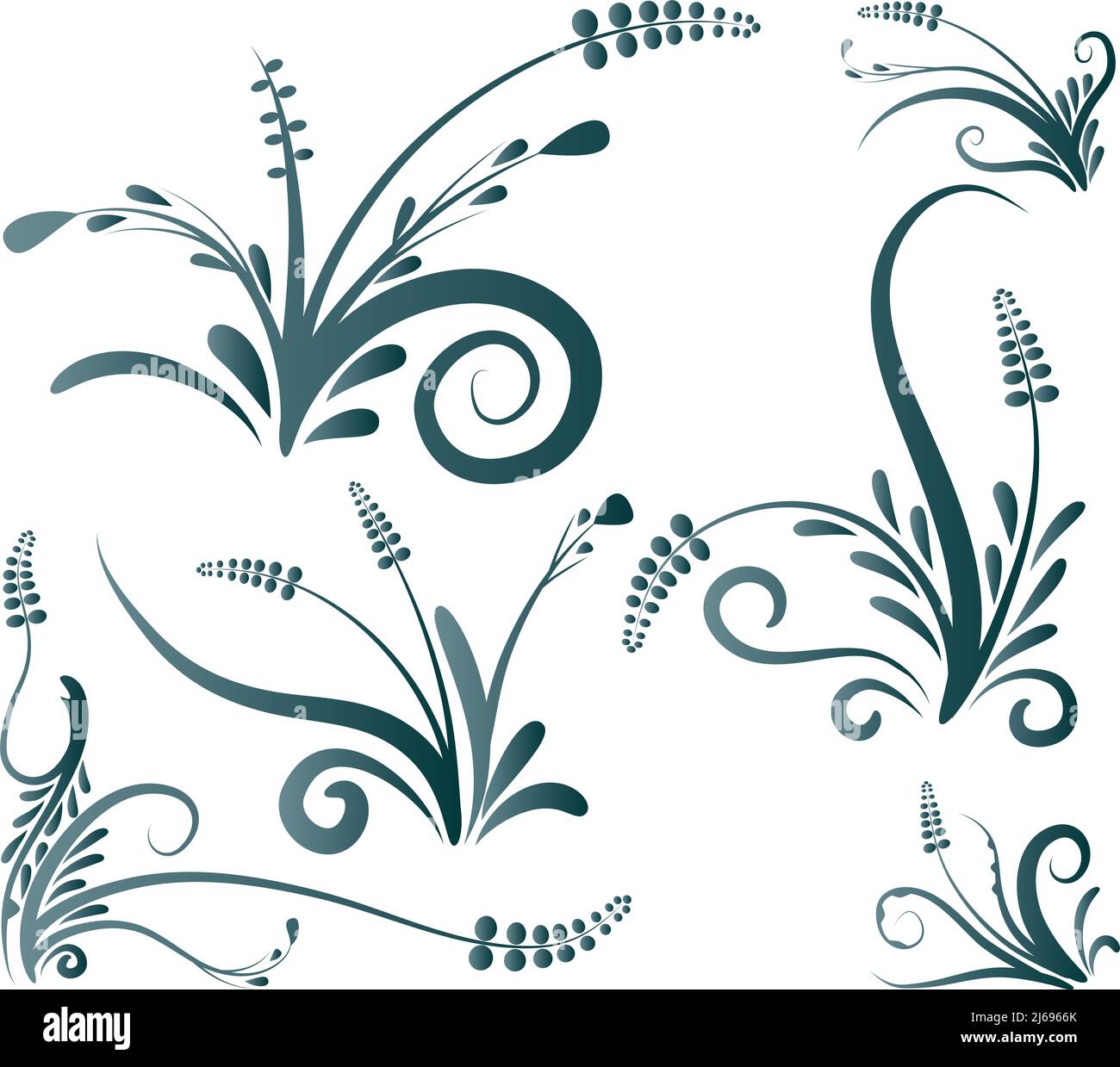 vector drawing black background plant design Stock Photo - Alamy