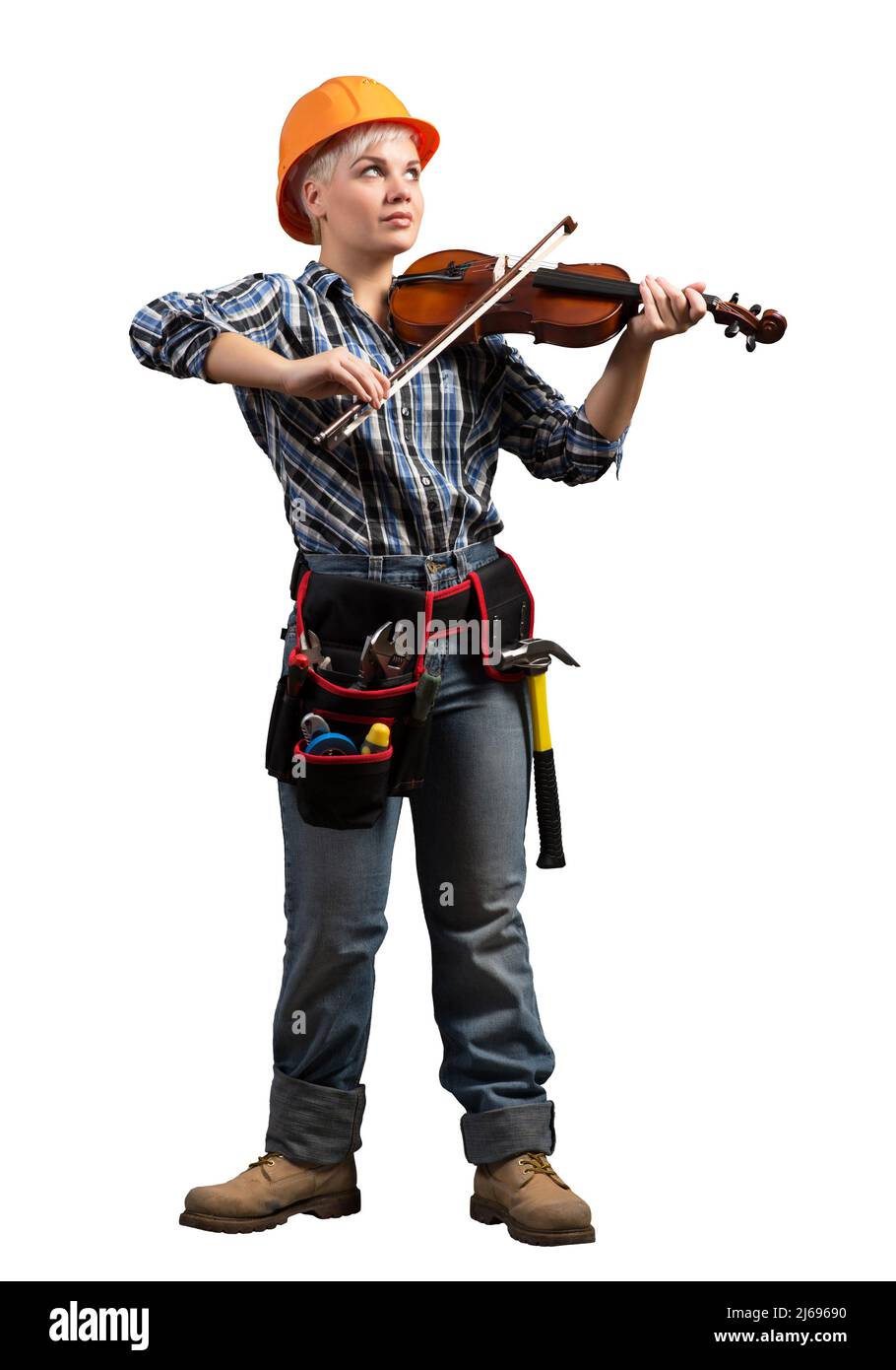 Beautiful industrial factory woman Cut Out Stock Images & Pictures - Alamy