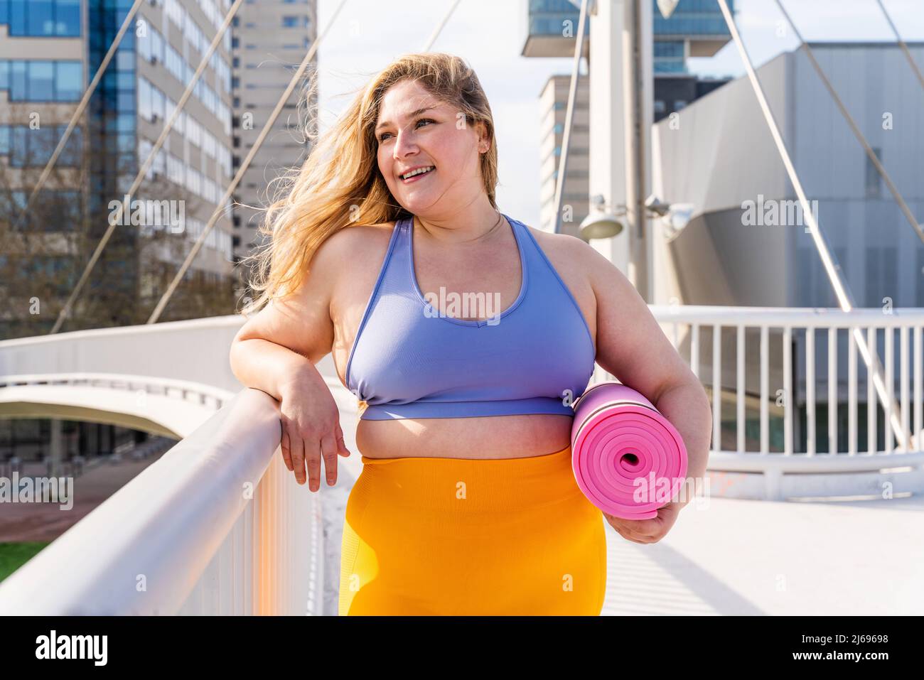 Beautiful and cheerful plus size young woman outdoors - Pretty ...