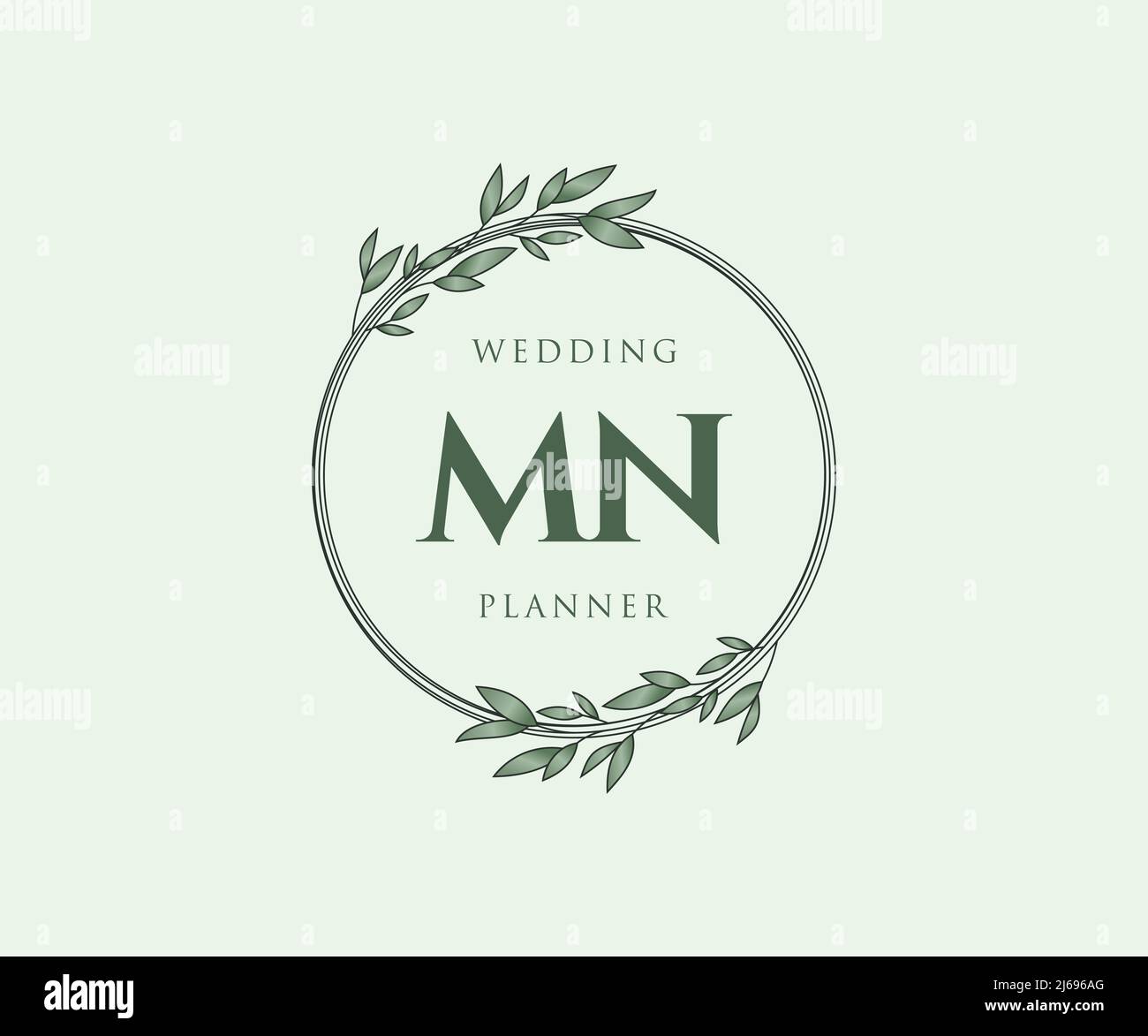 MN Initials letter Wedding monogram logos collection, hand drawn modern ...