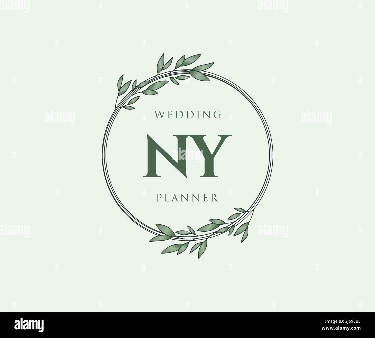 NY Initials letter Wedding monogram logos collection, hand drawn modern ...
