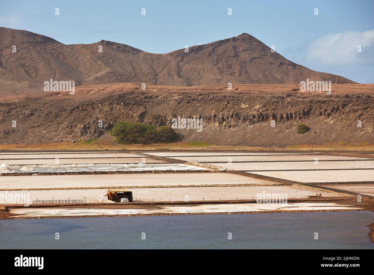 Salinas, salt pans in northeast Sal, Cape Verde Islands, Atlantic ...