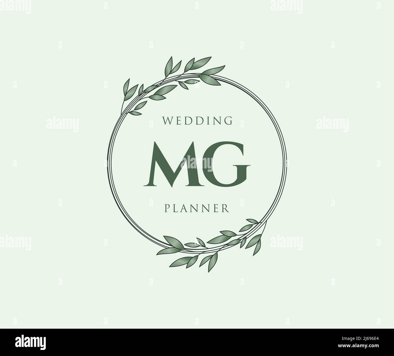 MG Initials letter Wedding monogram logos collection, hand drawn modern ...