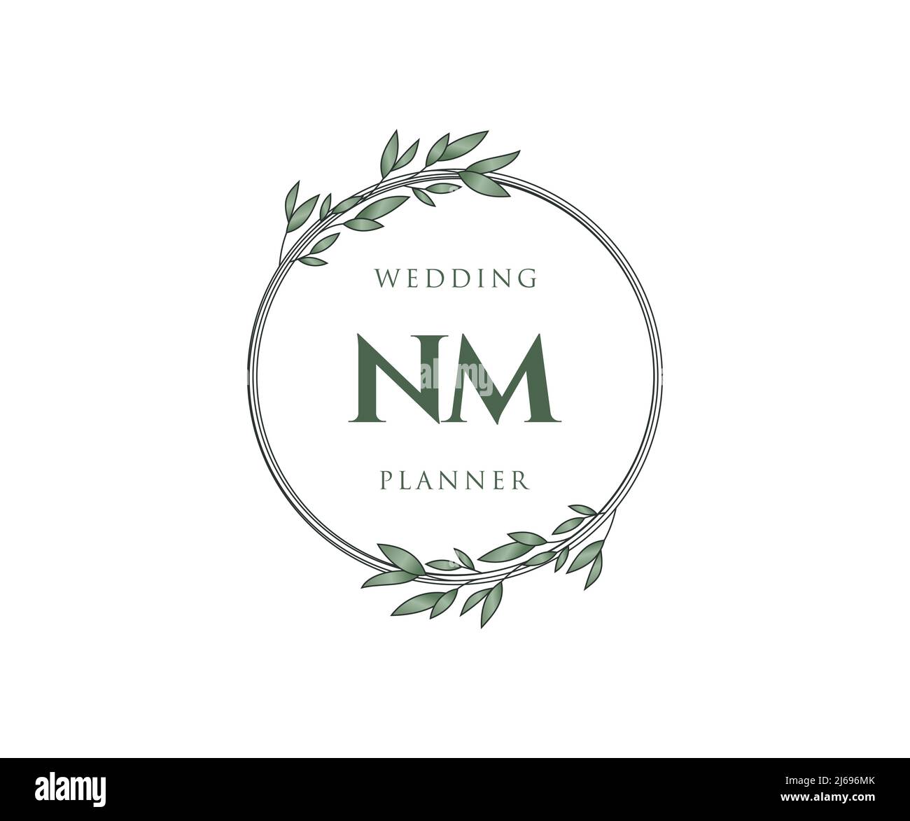 NM Initials letter Wedding monogram logos collection, hand drawn modern ...