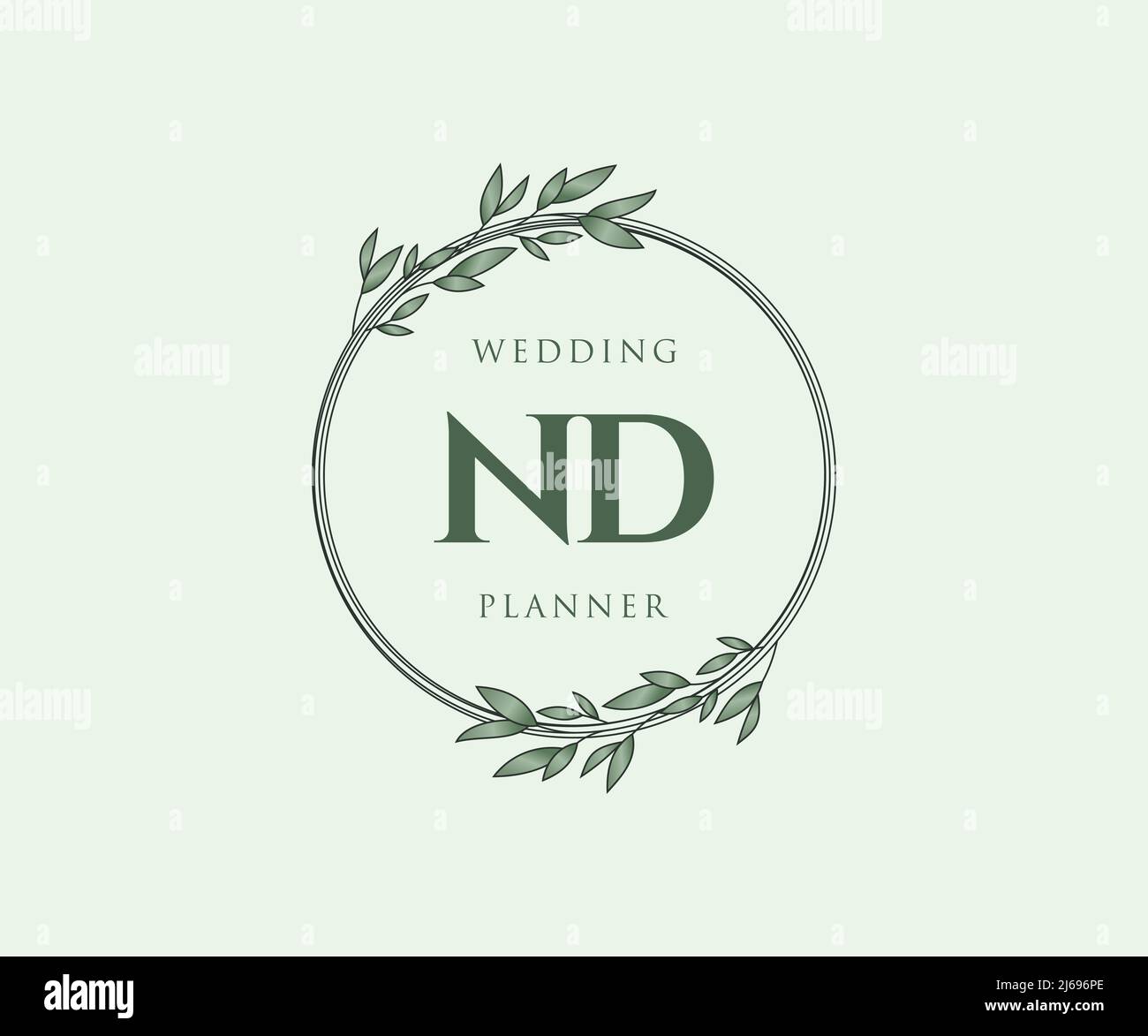 ND Initials letter Wedding monogram logos collection, hand drawn modern ...