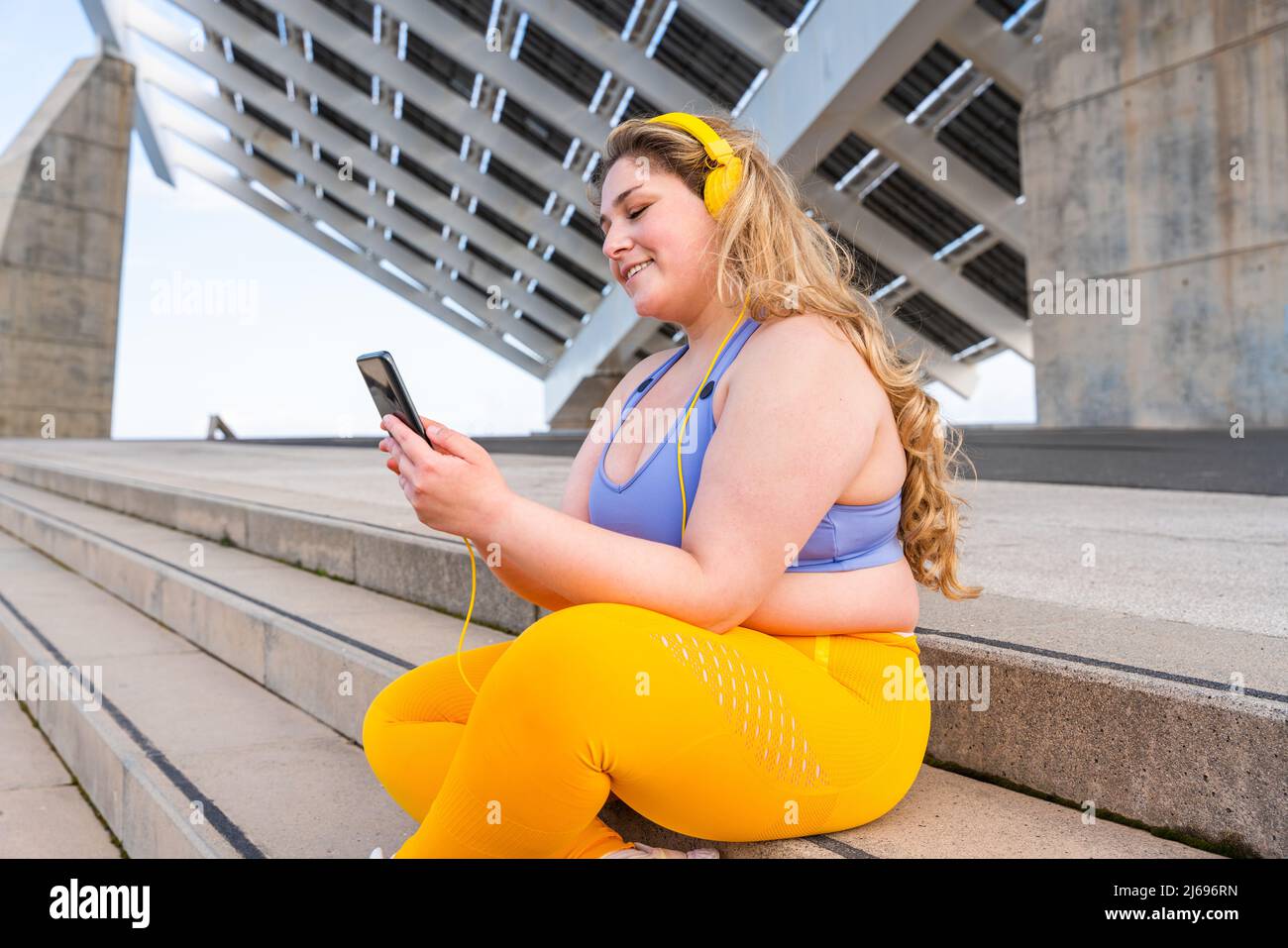 Beautiful and cheerful plus size young woman outdoors - Pretty ...