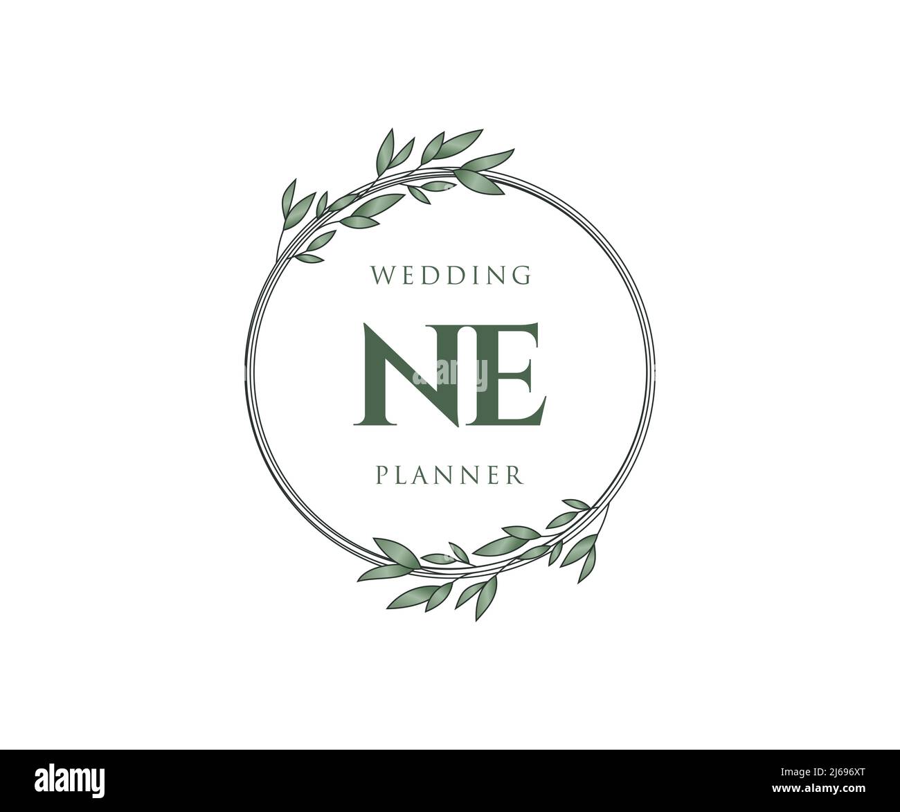 NE Initials letter Wedding monogram logos collection, hand drawn modern ...