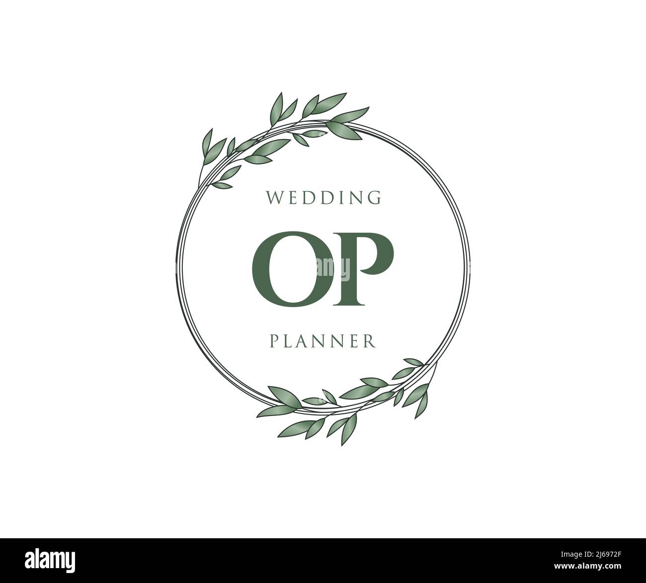 OP Initials letter Wedding monogram logos collection, hand drawn modern ...