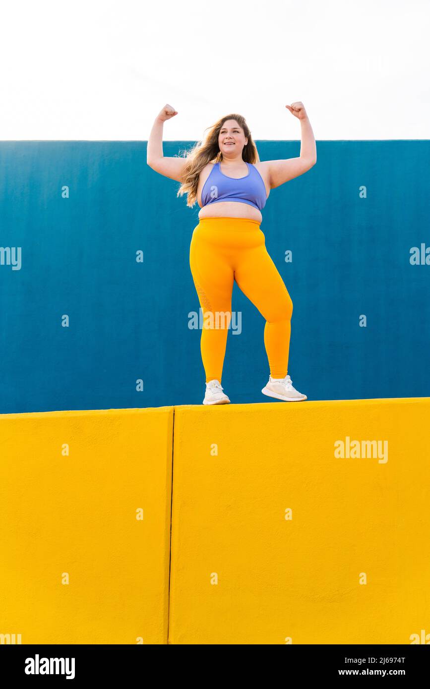 Beautiful and cheerful plus size young woman outdoors - Pretty ...