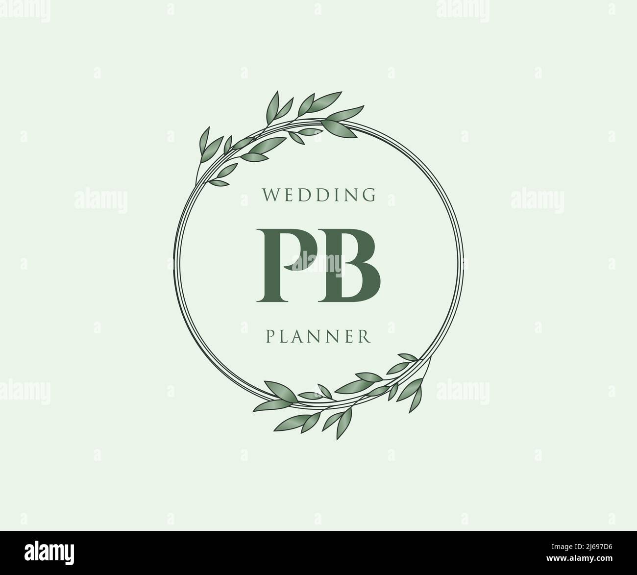 PB Initials letter Wedding monogram logos collection, hand drawn modern ...