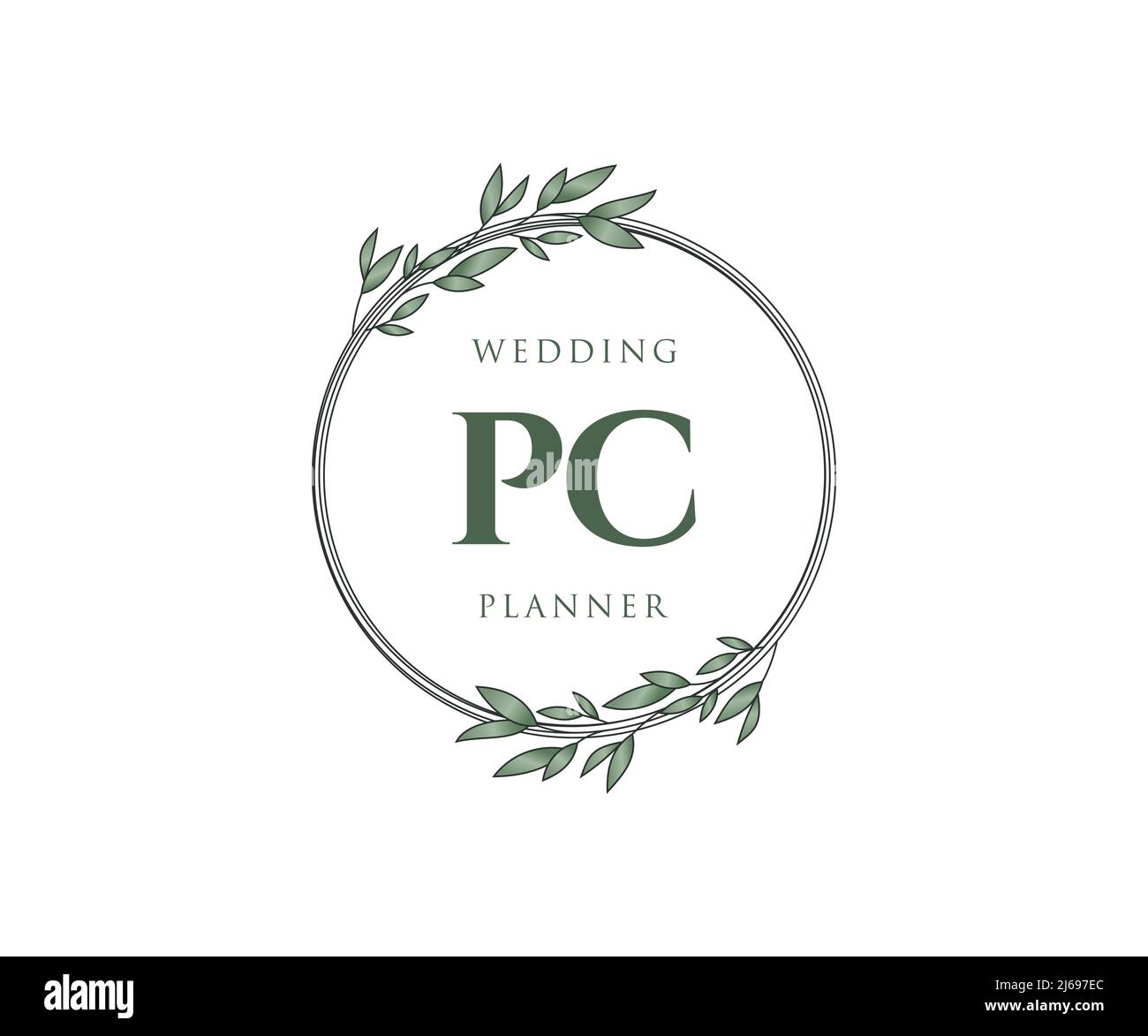 PC Initials letter Wedding monogram logos collection, hand drawn modern ...
