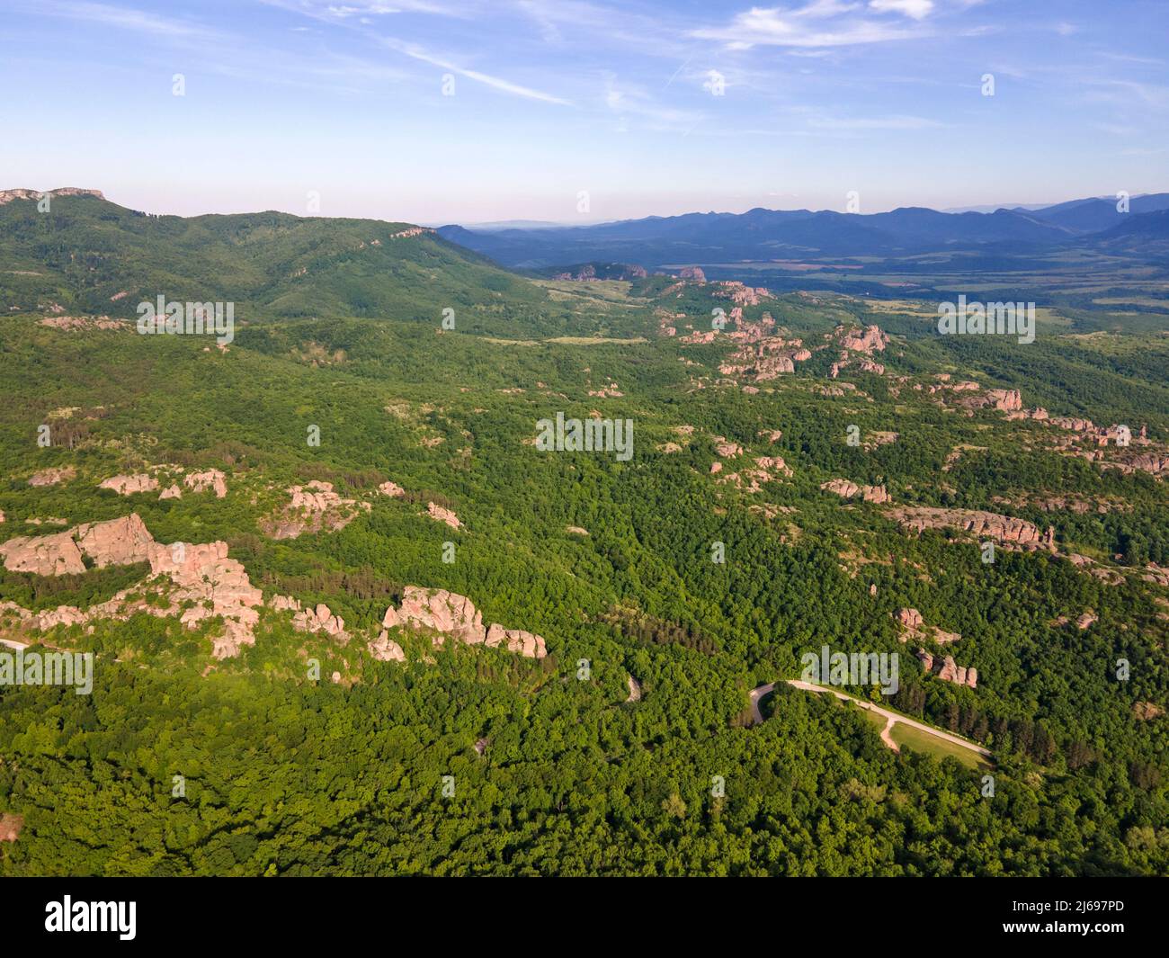 Aerial view of Belogradchik Rocks, Vidin Region, Bulgaria Stock Photo ...