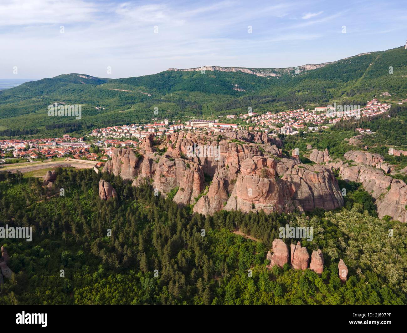 Aerial view of Belogradchik Rocks, Vidin Region, Bulgaria Stock Photo ...