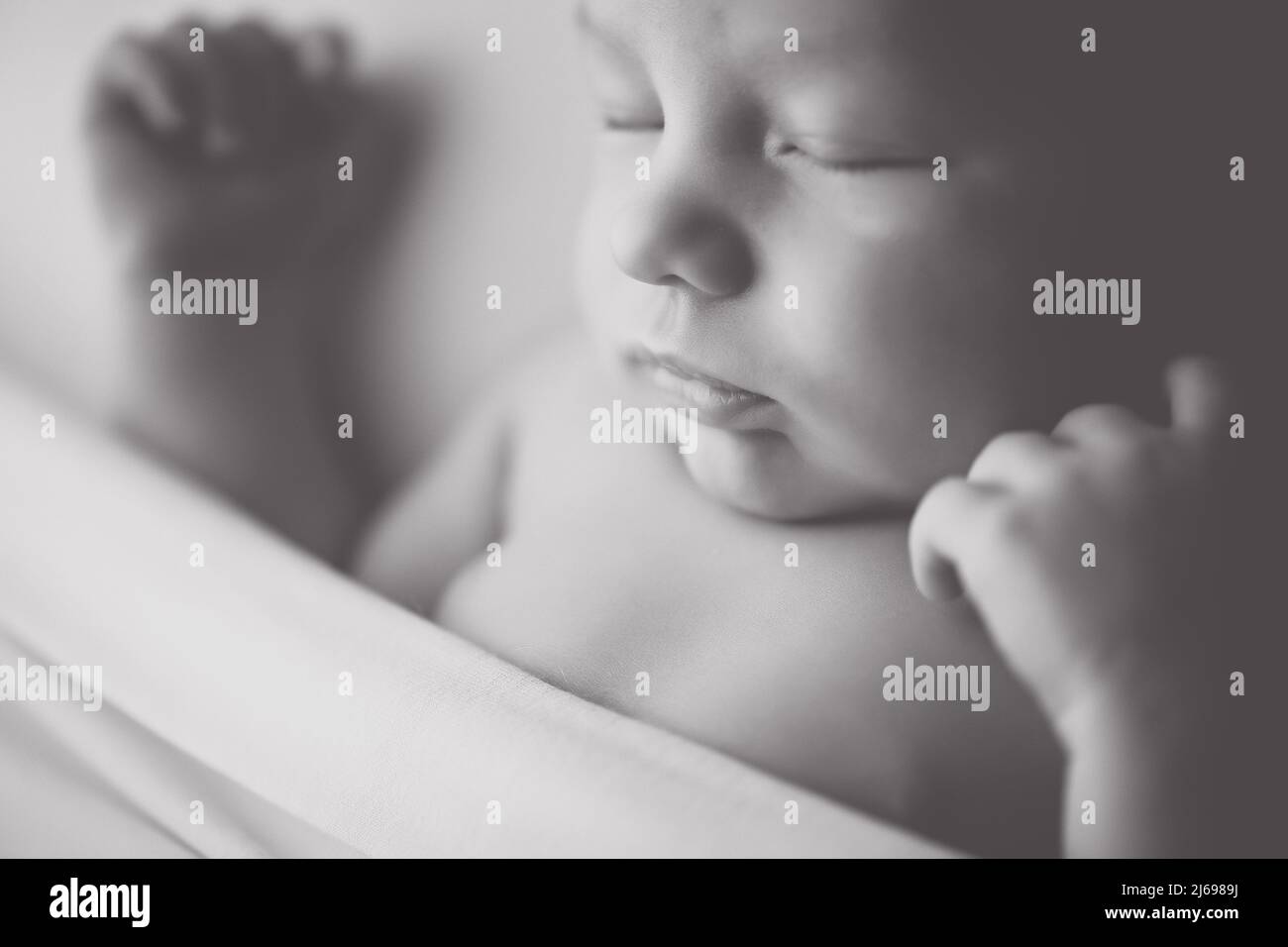 Sleeping baby, studio shot, United Kingdom, Europe Stock Photo - Alamy