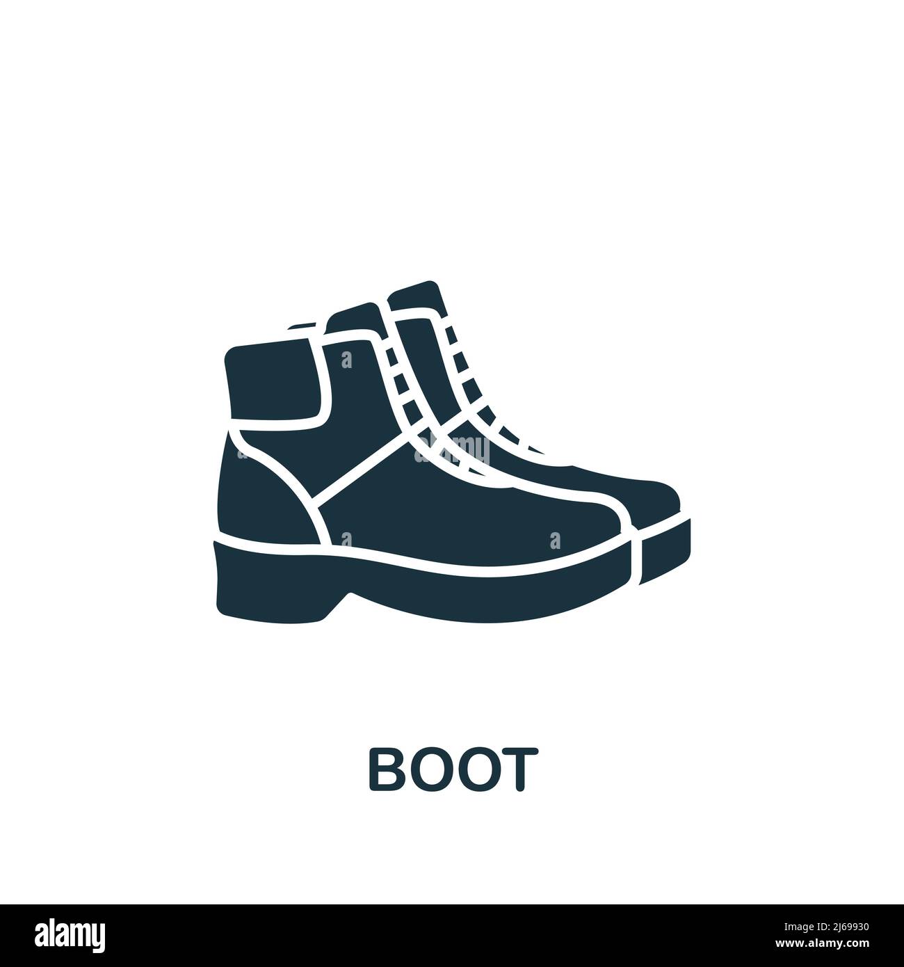 Boot icon. Simple line element clothes symbol for templates, web design ...