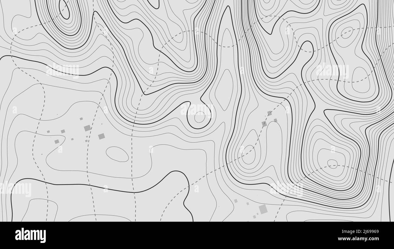 Abstract paper cut shapes. Topographic map on white background. Topo ...