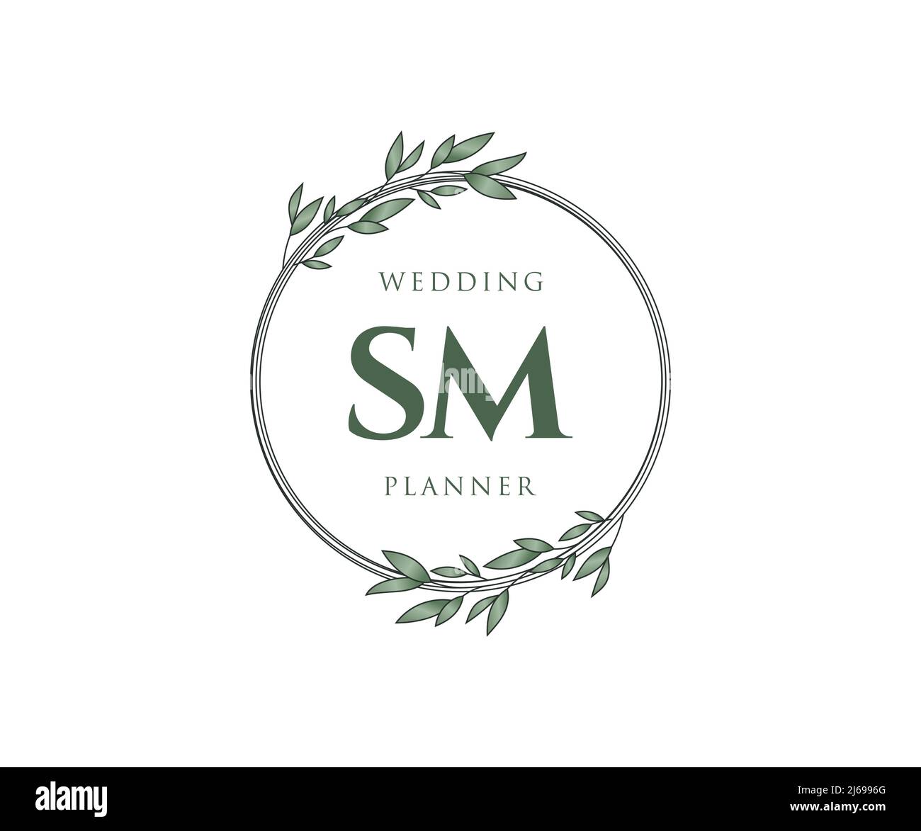 SM Initials letter Wedding monogram logos collection, hand drawn modern ...