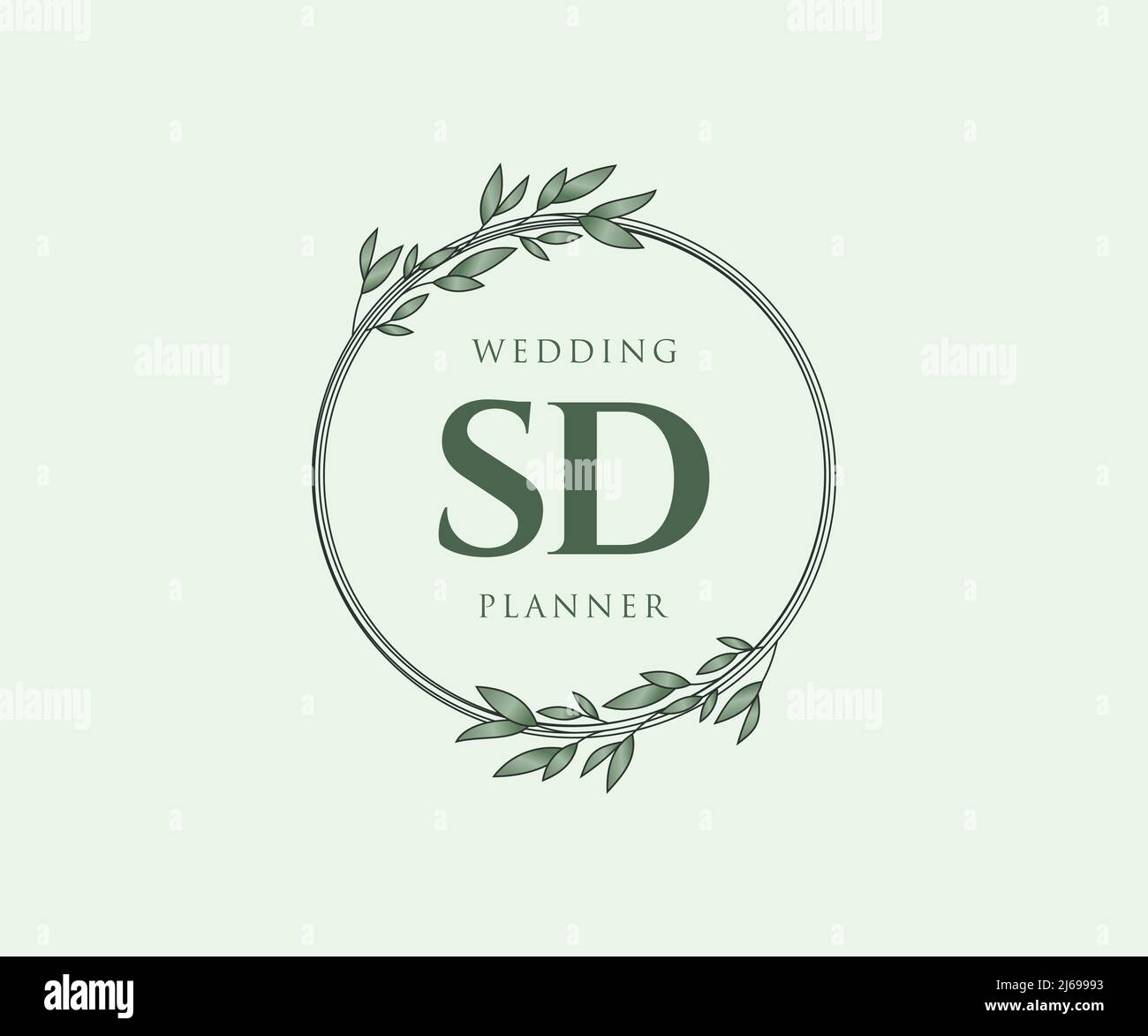 SD Initials letter Wedding monogram logos collection, hand drawn modern ...