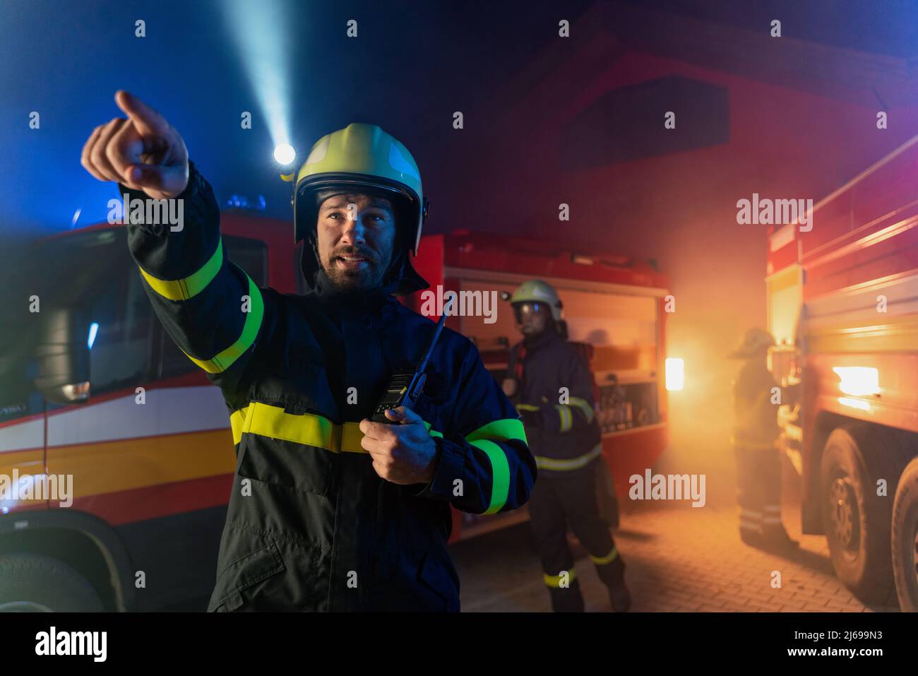 Chief firefighter in action hi-res stock photography and images - Alamy