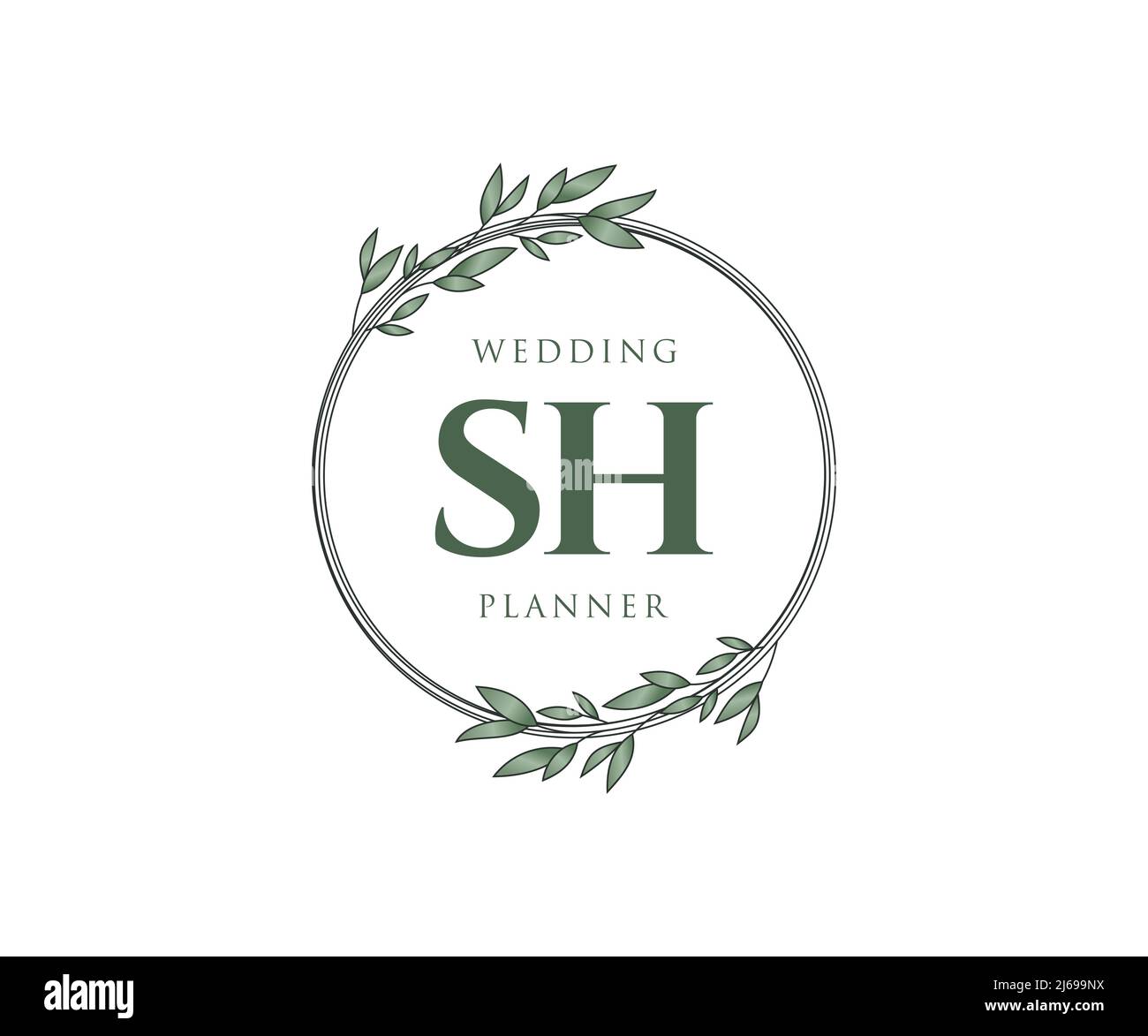 SH Initials letter Wedding monogram logos collection, hand drawn modern ...