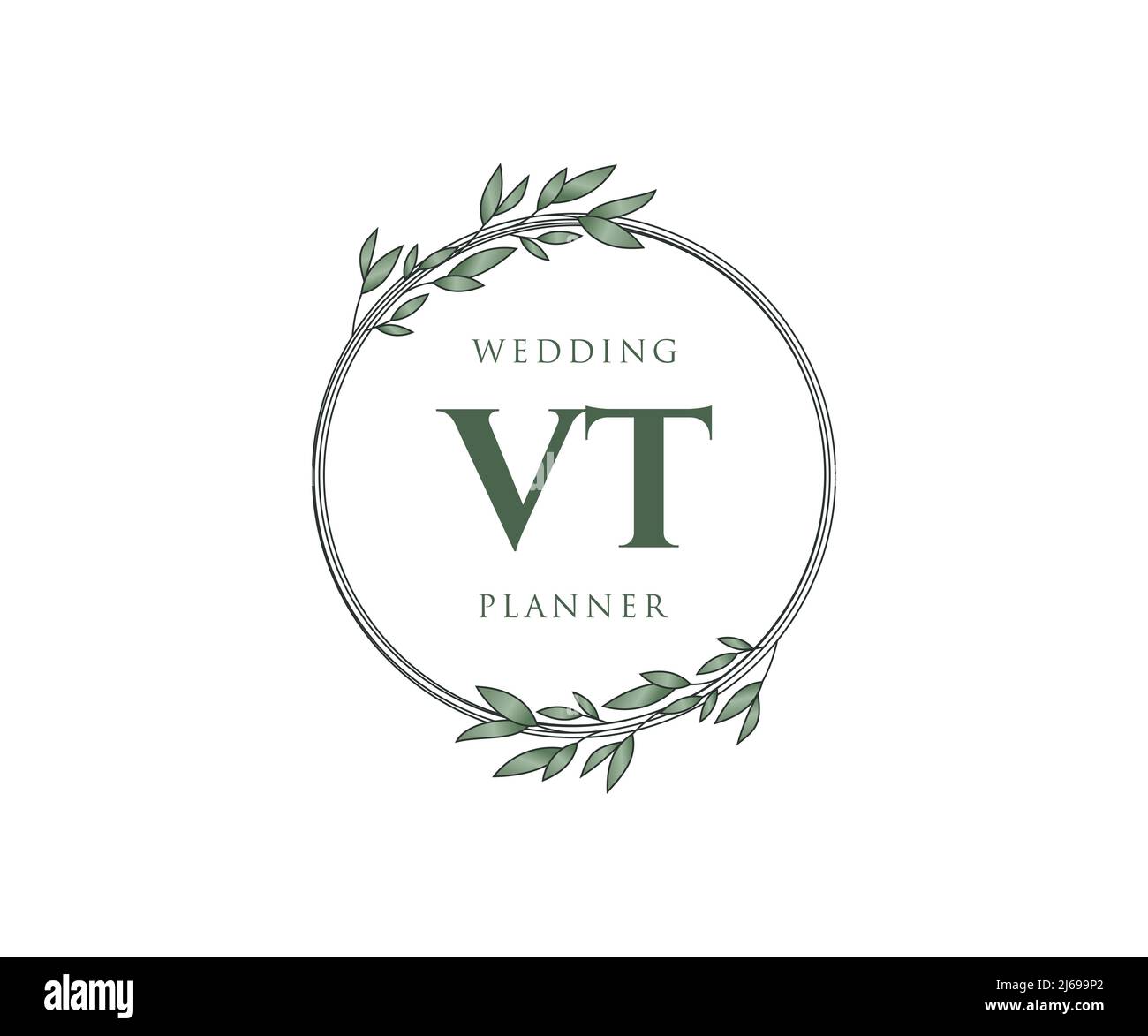 VT Initials letter Wedding monogram logos collection, hand drawn modern ...
