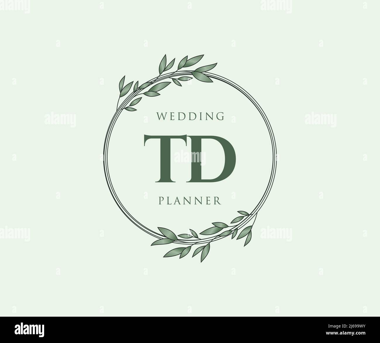 TD Initials letter Wedding monogram logos collection, hand drawn modern ...