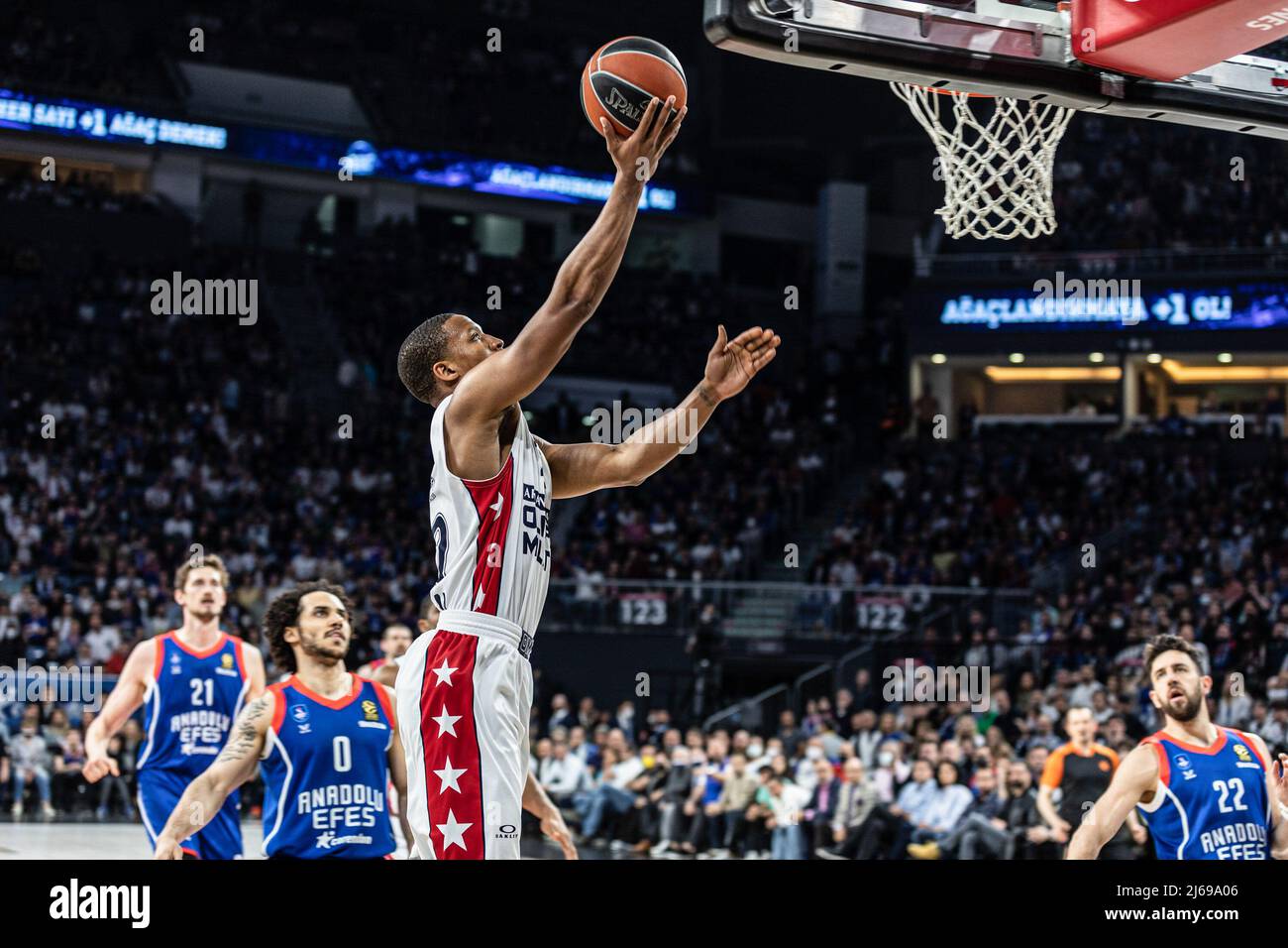 Devon Hall of AX Armani Exchange Milan in action during the 2021/2022 ...