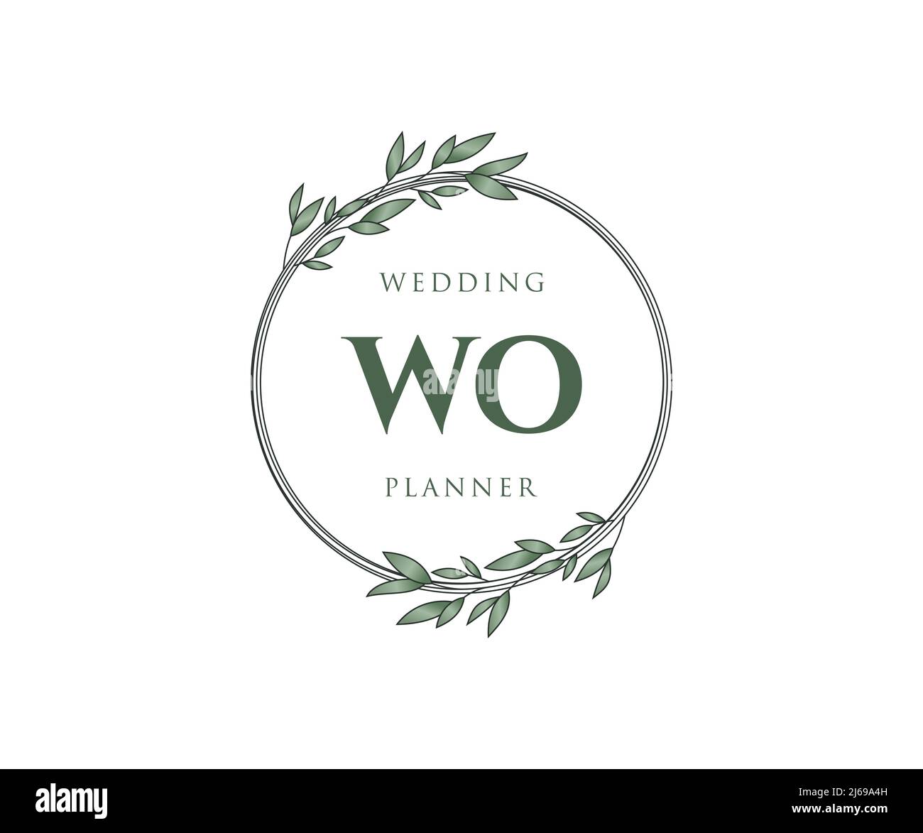 WO Initials letter Wedding monogram logos collection, hand drawn modern ...