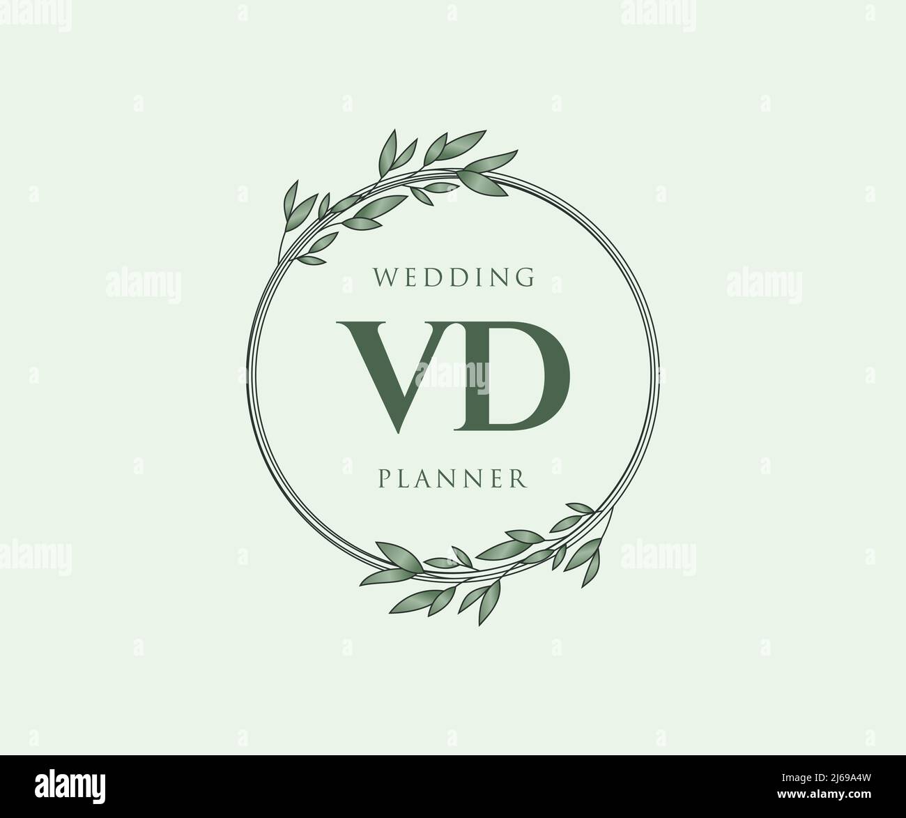 VD Initials letter Wedding monogram logos collection, hand drawn modern ...