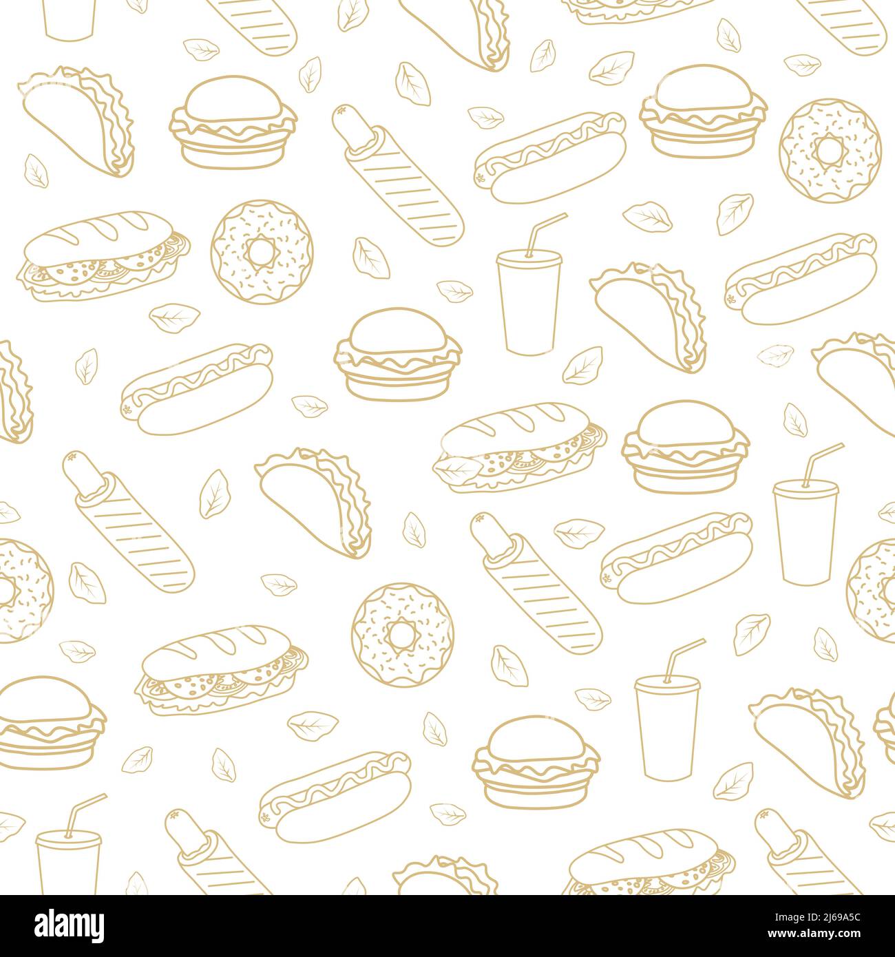 Trendy vector Fast Food pattern for cafe Stock Vector Image & Art - Alamy
