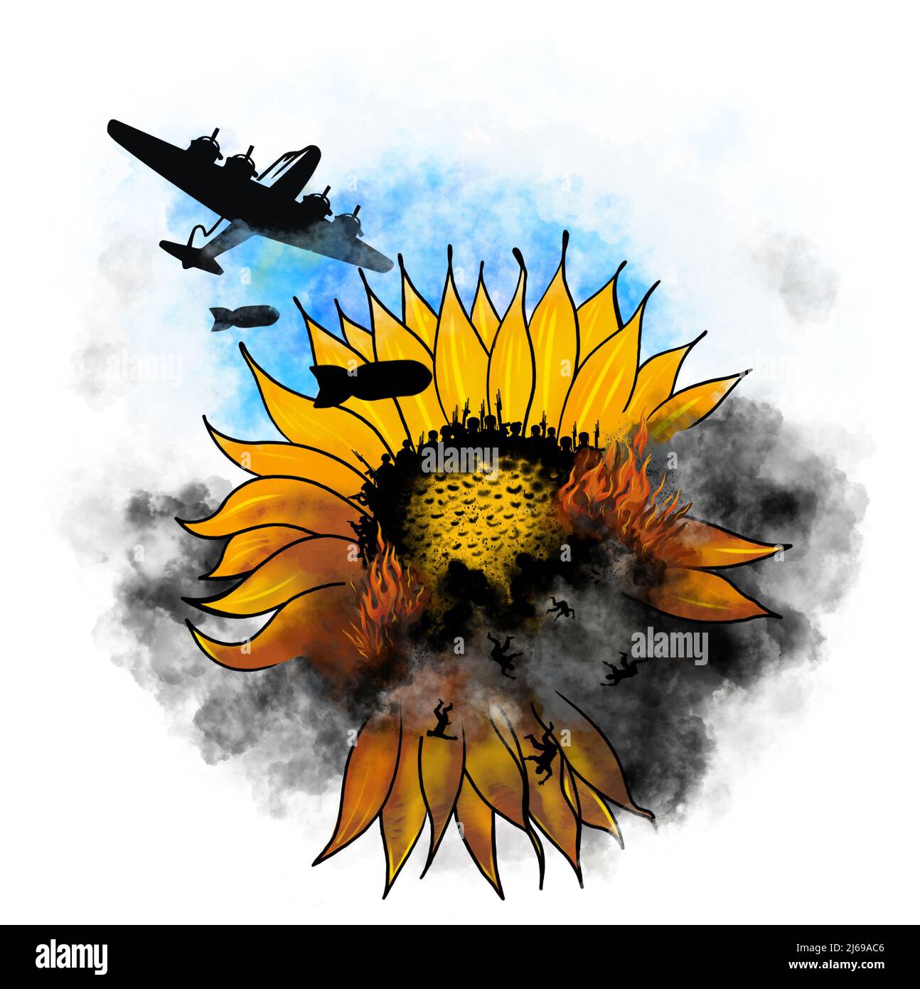 Ukrainian flag help ukraine Cut Out Stock Images & Pictures - Alamy