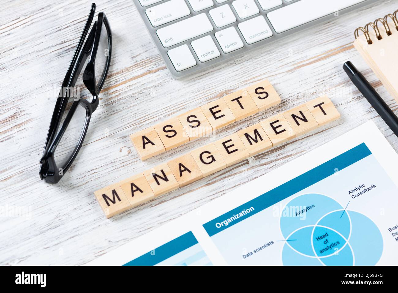 Asset management concept with letters on cubes Stock Photo - Alamy