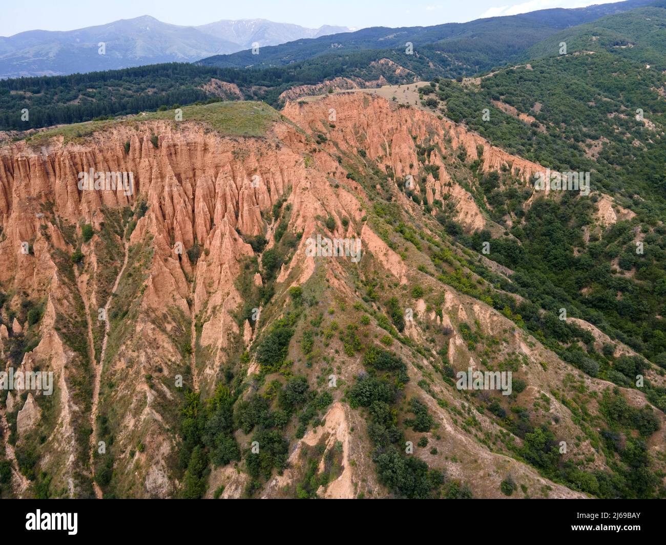 Amazing Aerial view of rock formation Stob pyramids, Rila Mountain ...